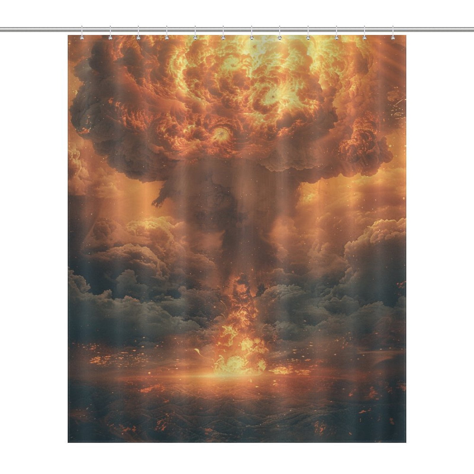Nuclear Mushroom Cloud Shower Curtain Cloth Fabric Bathroom Decor with ...