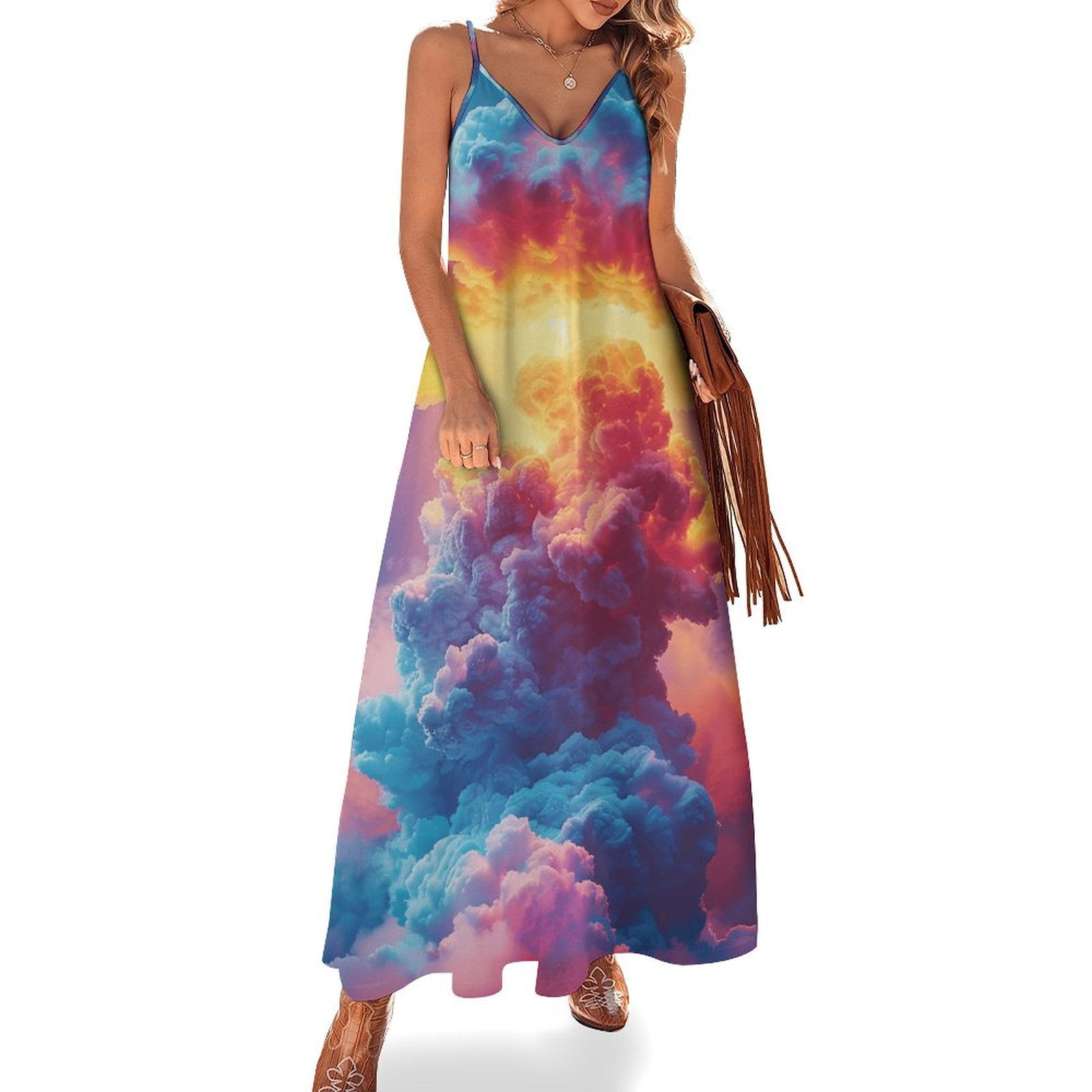 Nuclear Mushroom Cloud Sleeveless Dress Woman Fashion Long Dresses ...