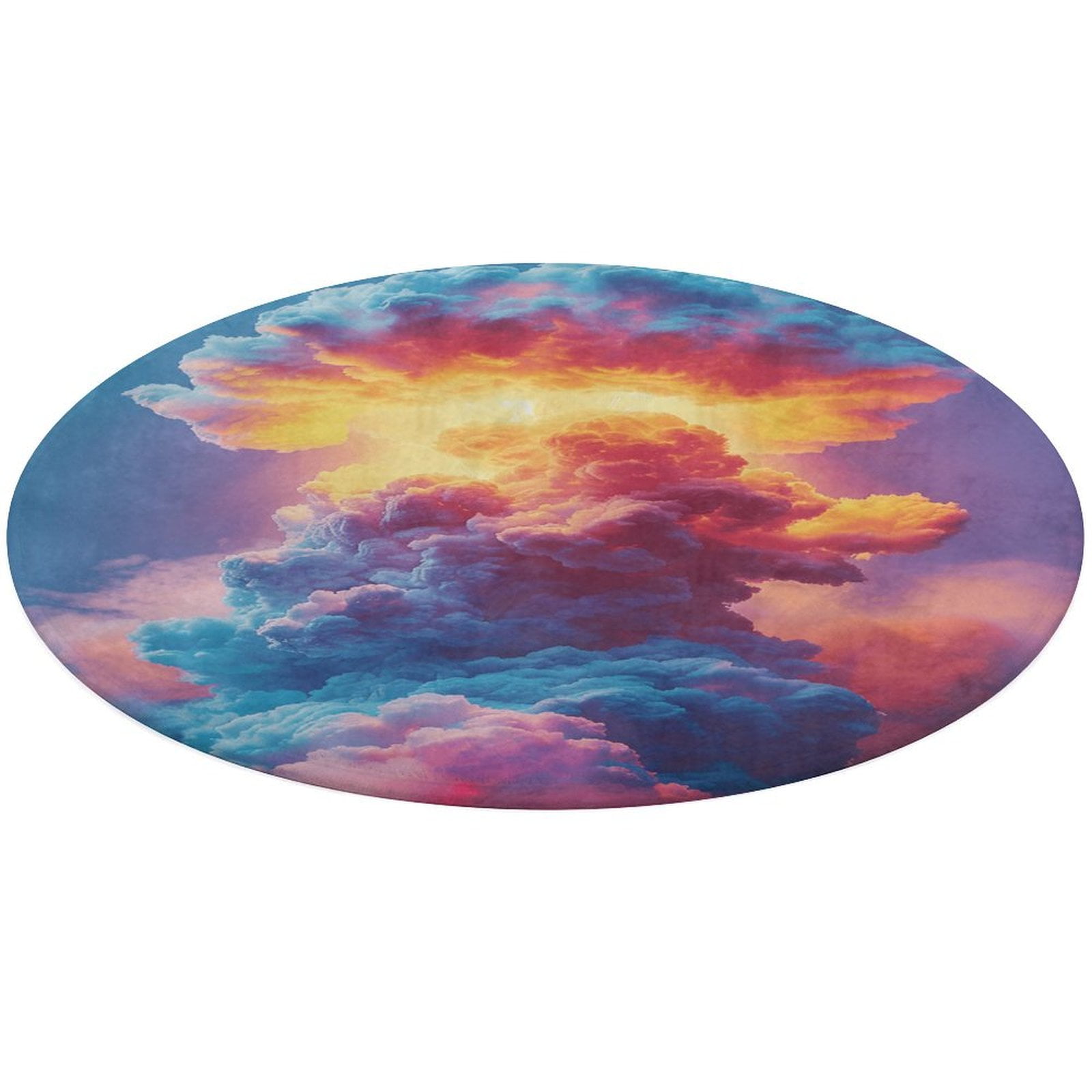Nuclear Mushroom Cloud Soft Bedroom Round Area Rug, Washable Cute ...