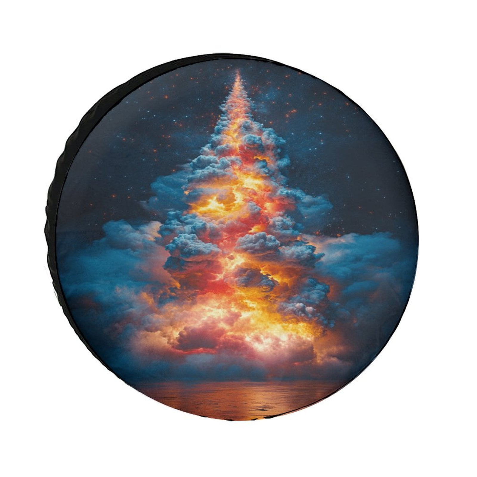 Nuclear Mushroom Cloud Spare Tire Cover for Trailer, Waterproof Oxford Cloth Wheel Cover with ...