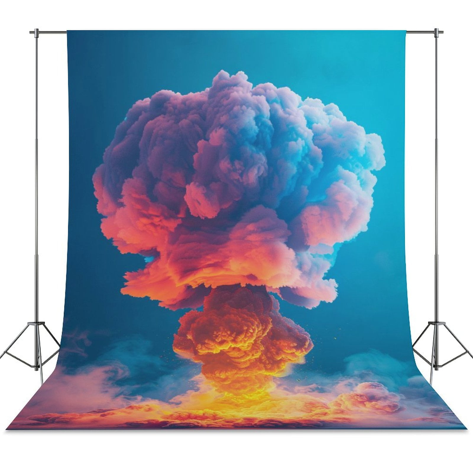 Nuclear Mushroom Cloud Spring Wall Backdrop Background Floral Backdrops ...
