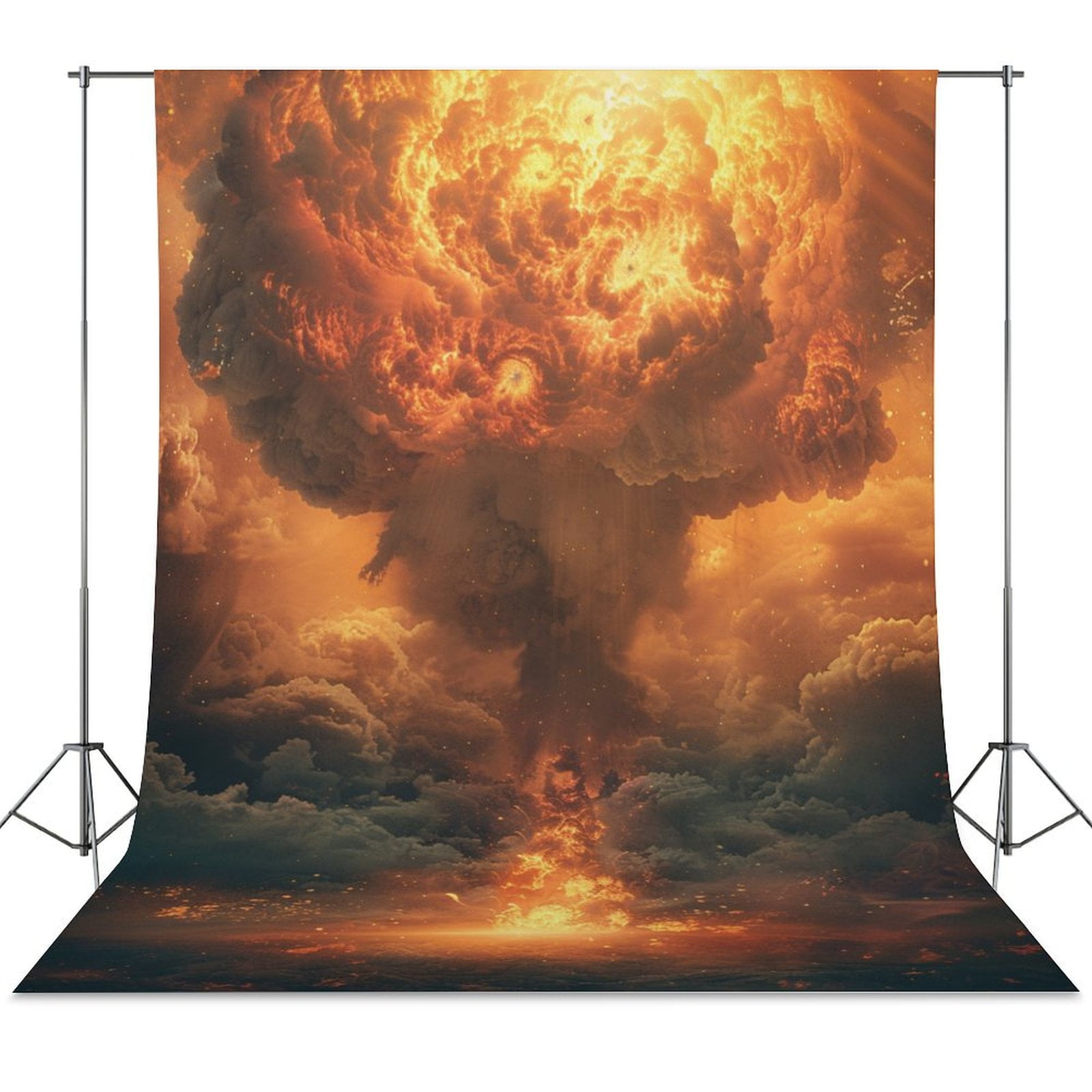 Nuclear Mushroom Cloud Spring Wall Backdrop Background Floral Backdrops ...