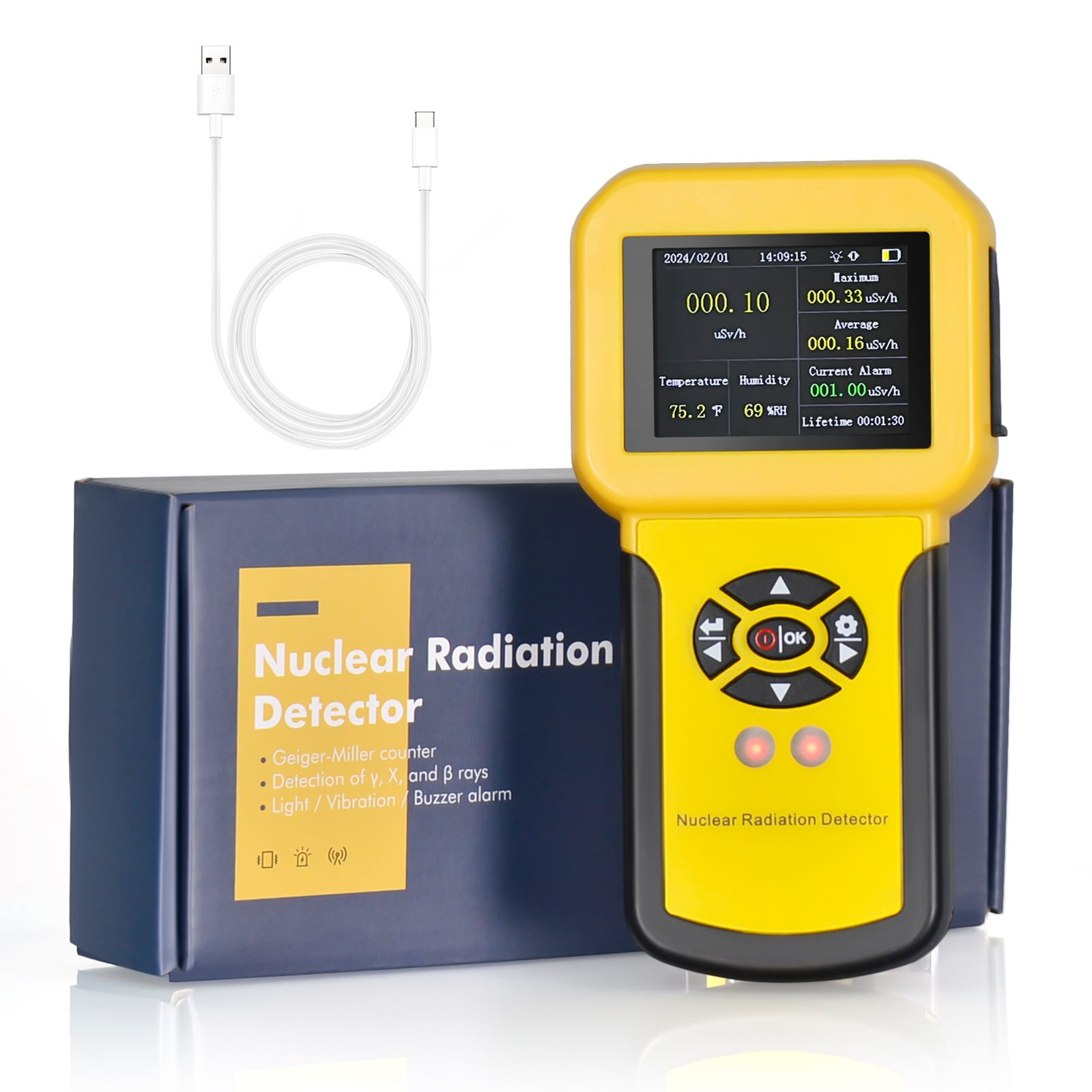 Nuclear Radiation Detector Geiger Counter Marble Radioactivity Tester ...