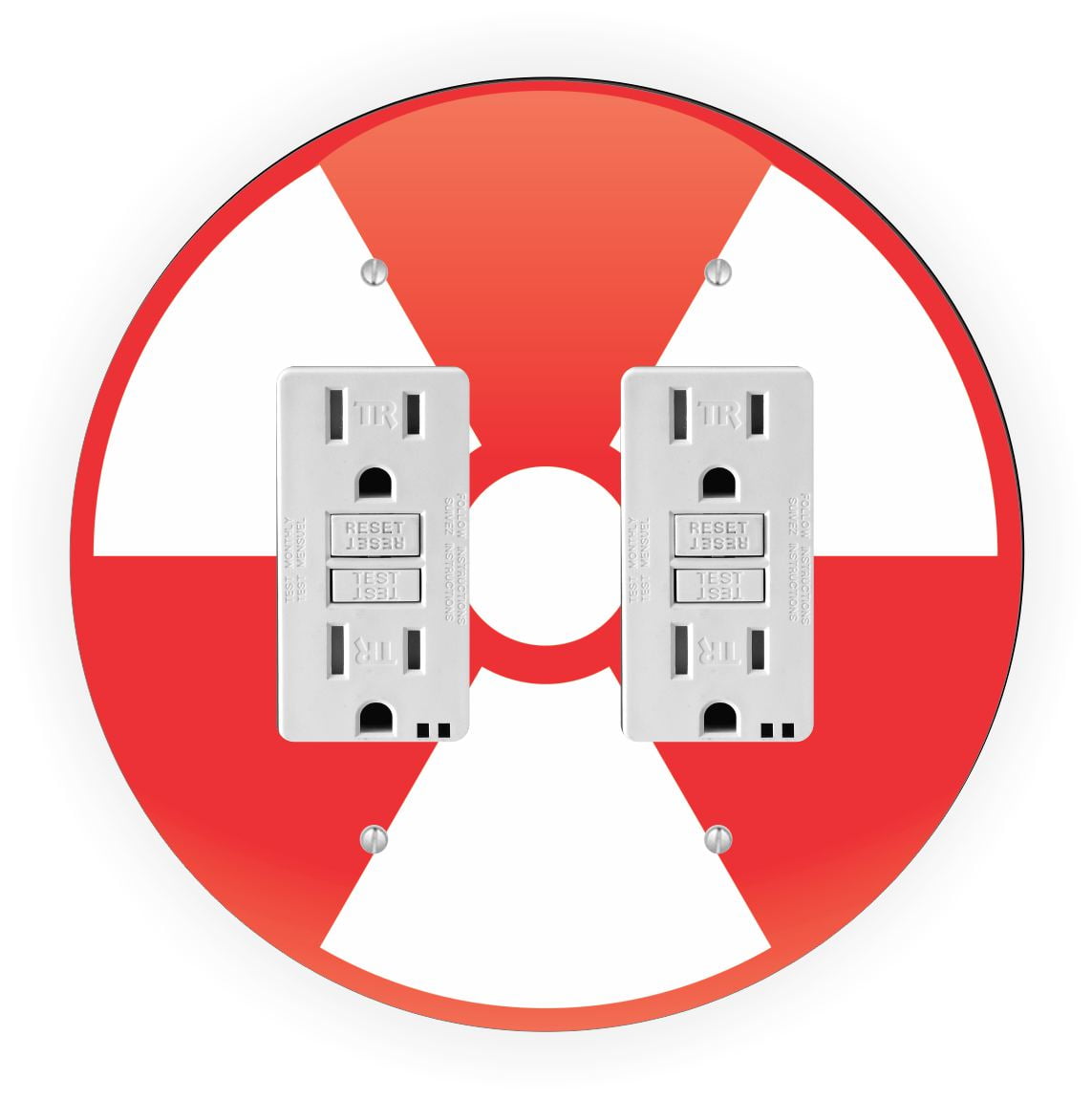 Nuclear Symbol Design - Round Light Switch Plate Cover - Double GFI ...