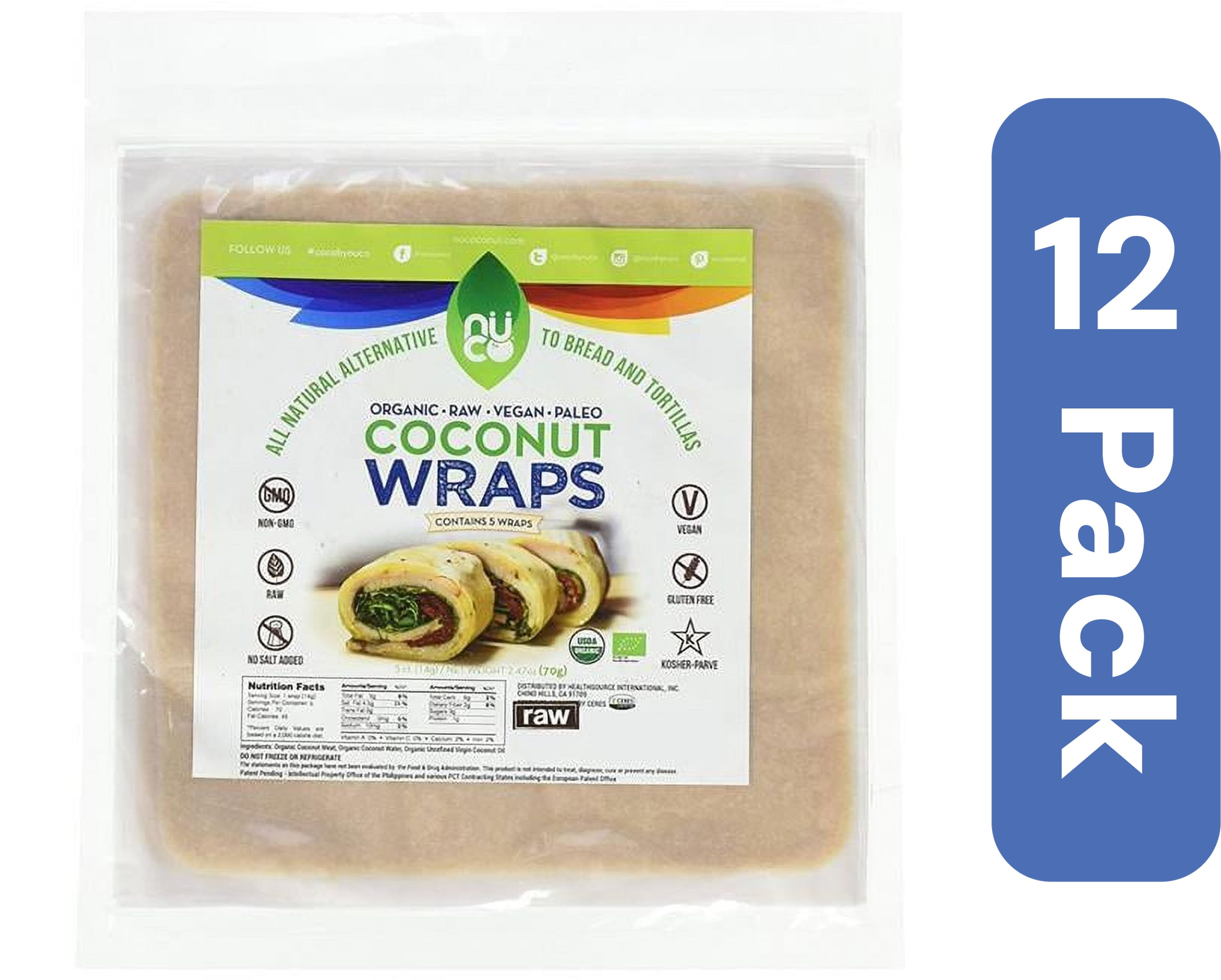 (Pack Of 12) Nuco 2.47 Oz Wrap Coconut Organic - Walmart.com