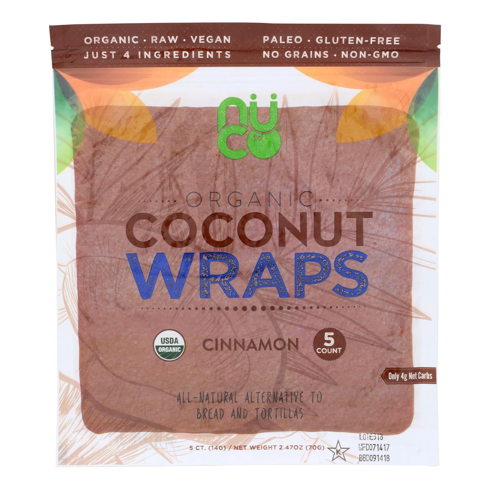 Nuco Cinnamon Organic Coconut Wraps - Case of 12 - 2.47 OZ - Walmart.com