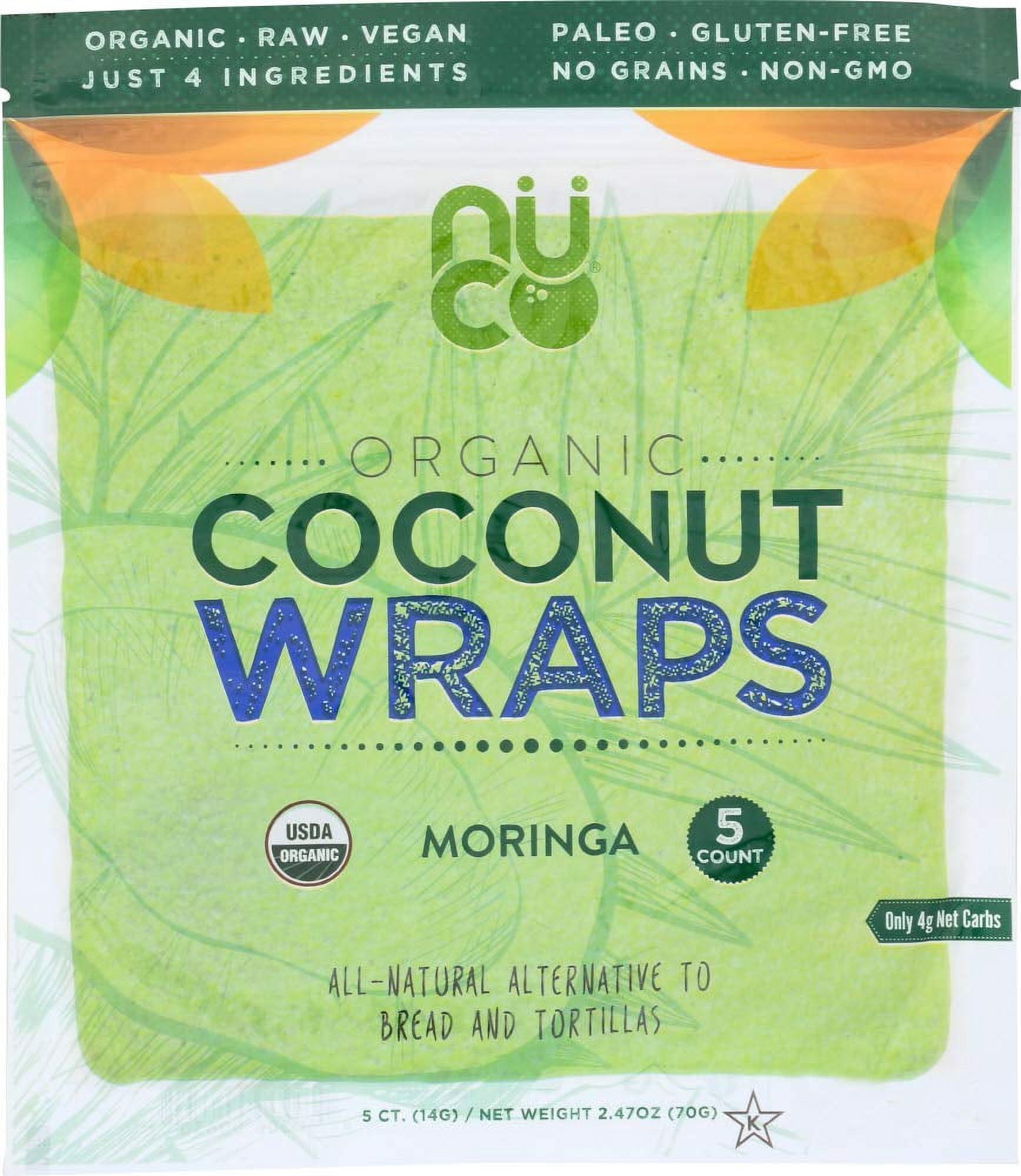 Nuco Organic Coconut Wraps Moringa - 5 Wraps Pack of 2 - Walmart.com