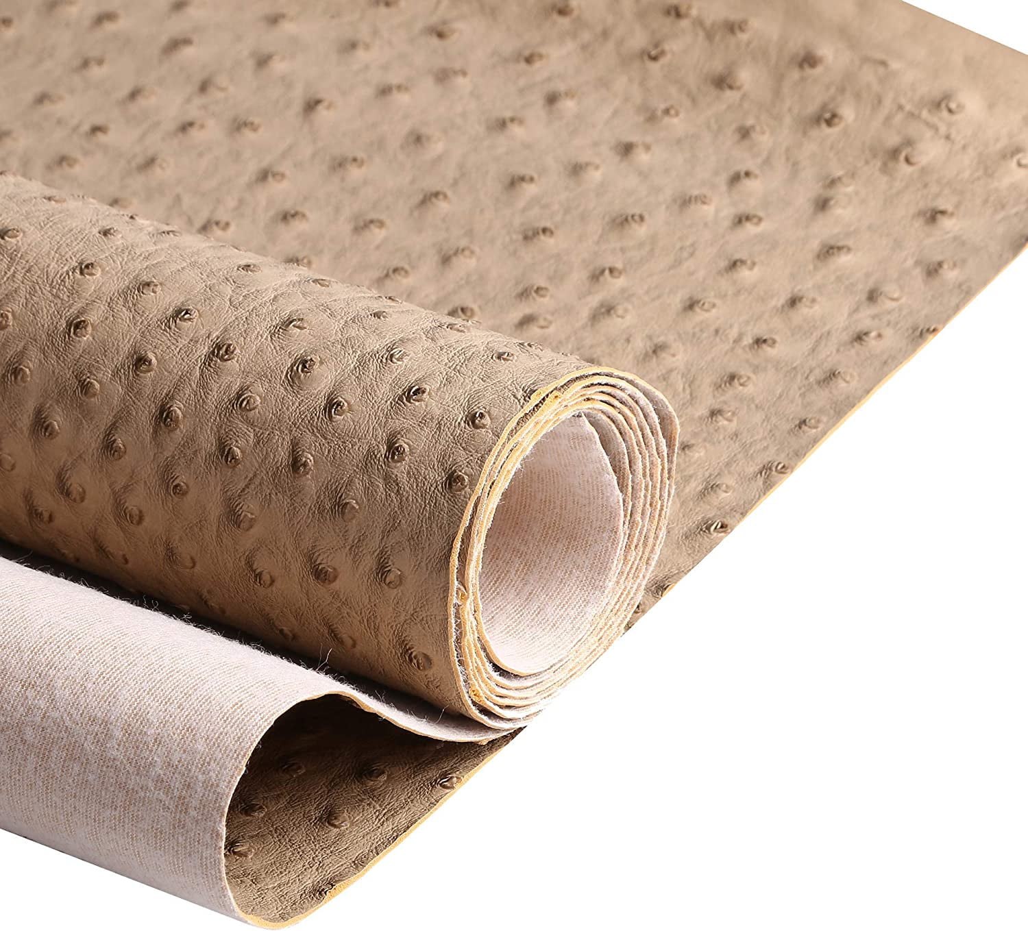 Nude Faux Leather Ostrich Fabric 54" Width 1.0mm Thickness Marine Vinyl ...