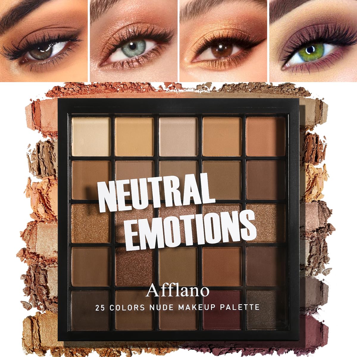 Nude Neutral Eyeshadow Palette, 25 Color Matte Shimmer Brown Gold ...