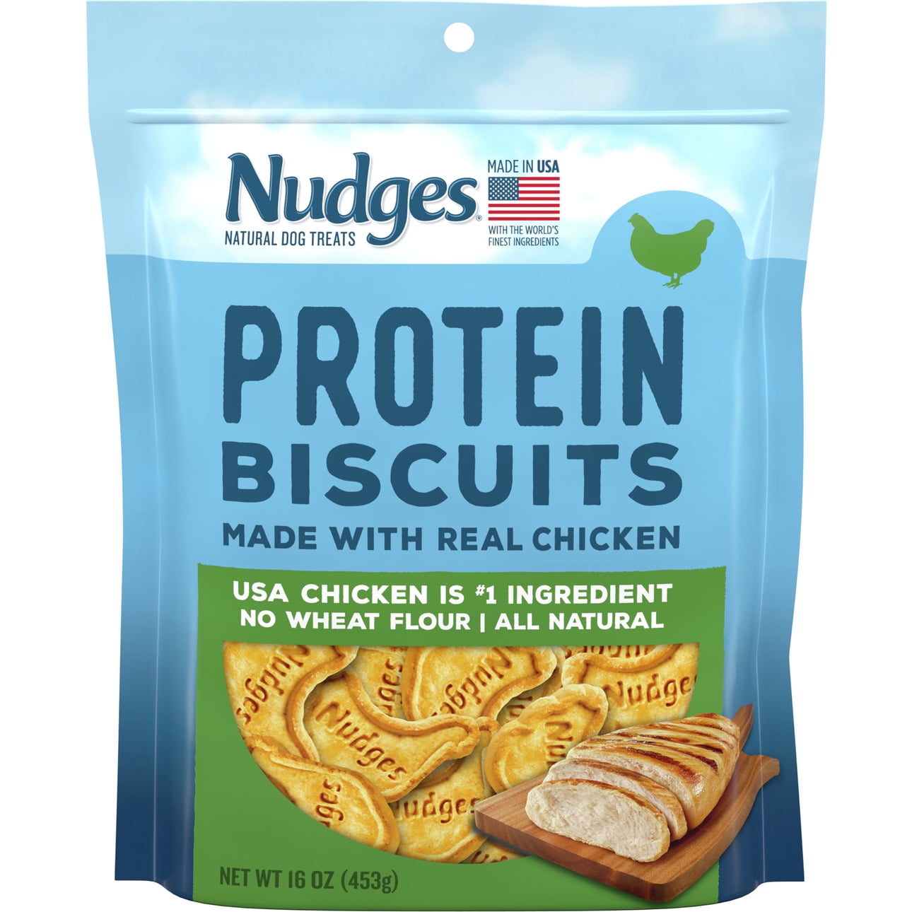 Nudges® Natural Dog Treats Protein Biscuits Made with Real Chicken, 16 ...