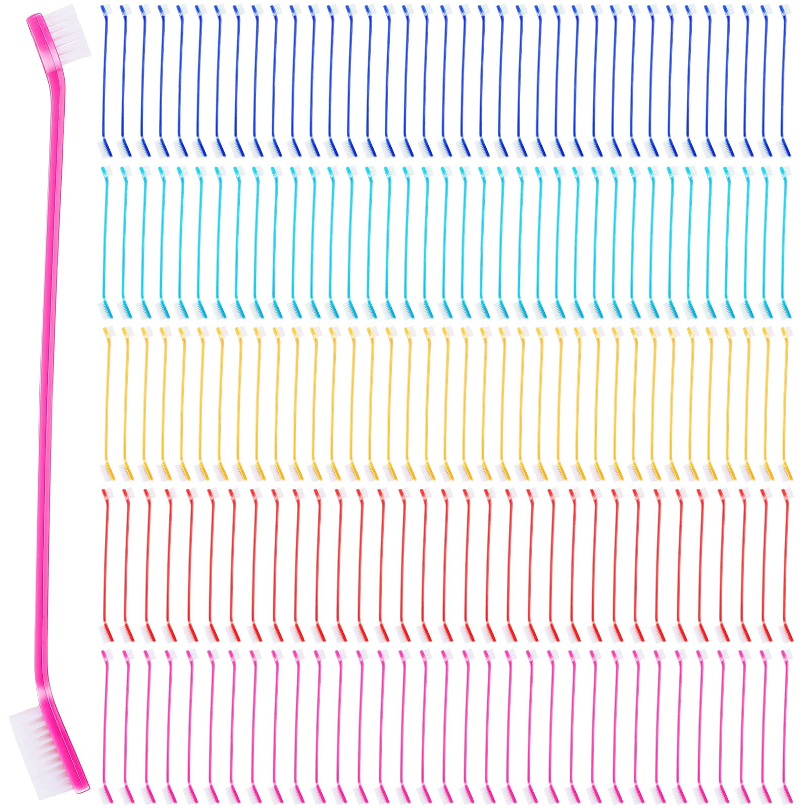 Nuenen 150 Pcs Dog Toothbrush Dual Headed Dental Puppy Tooth Brushing ...