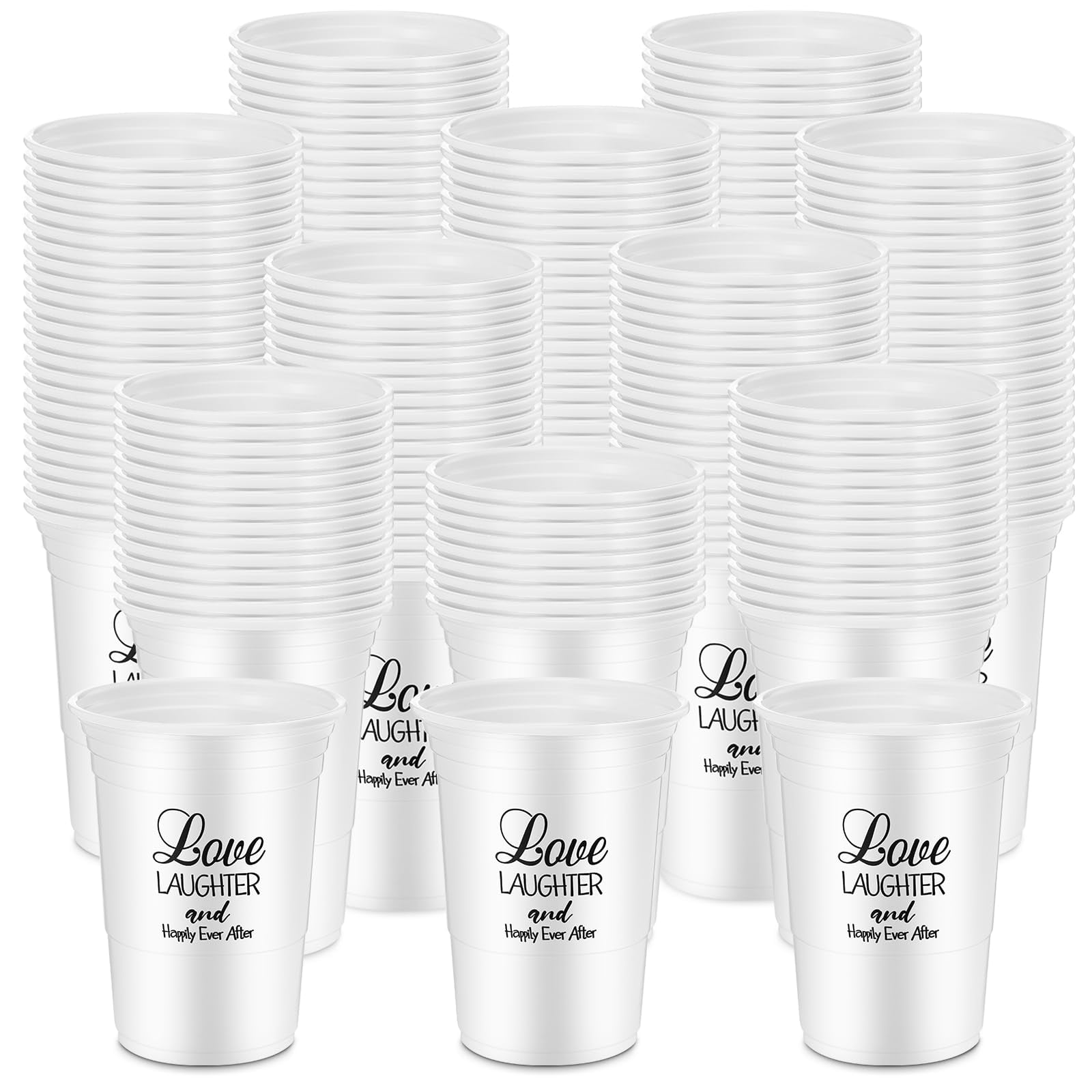 Nuenen 200 Pcs 16 oz Disposable Wedding Plastic Cups Bulk, Clear ...