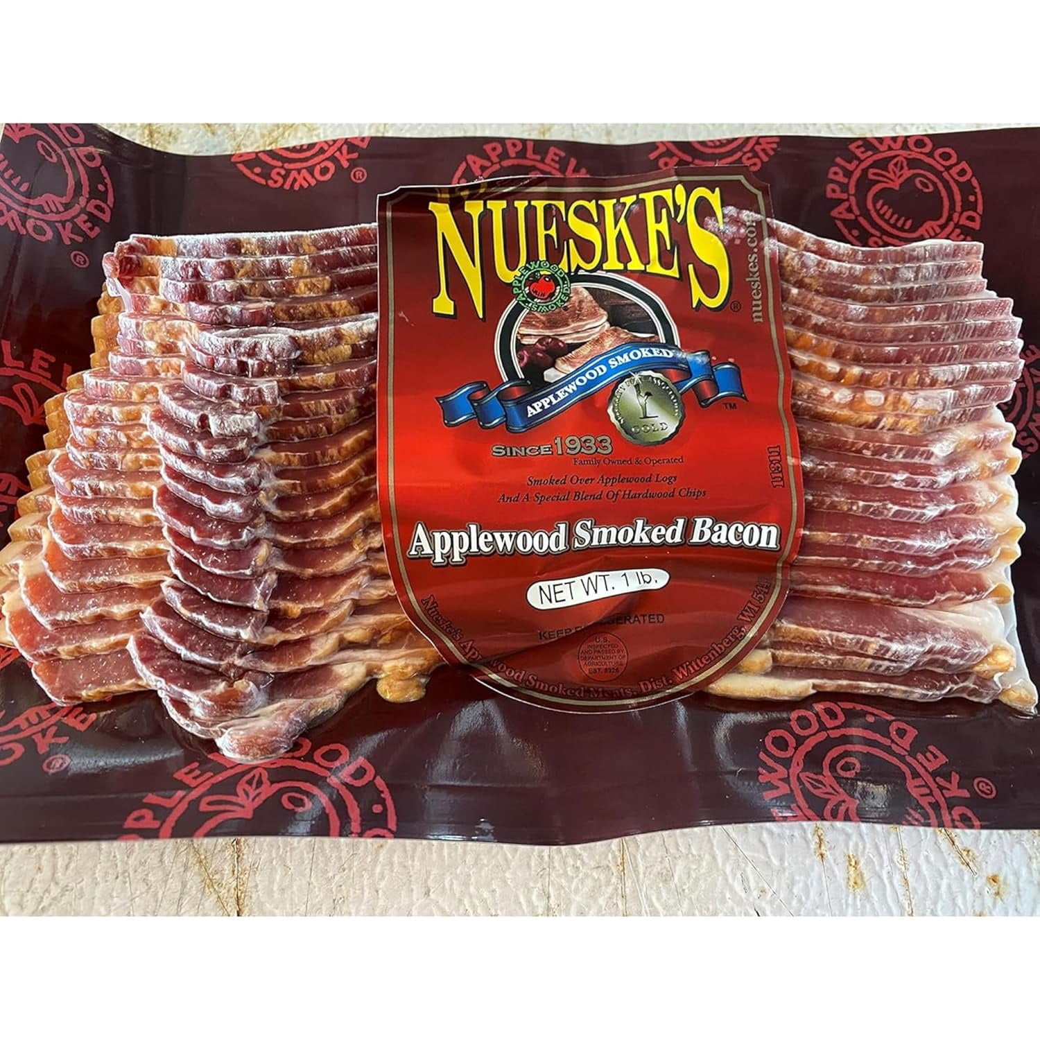 Nueske's Applewood Smoked Bacon (6-1lb. Packs) - Walmart.com