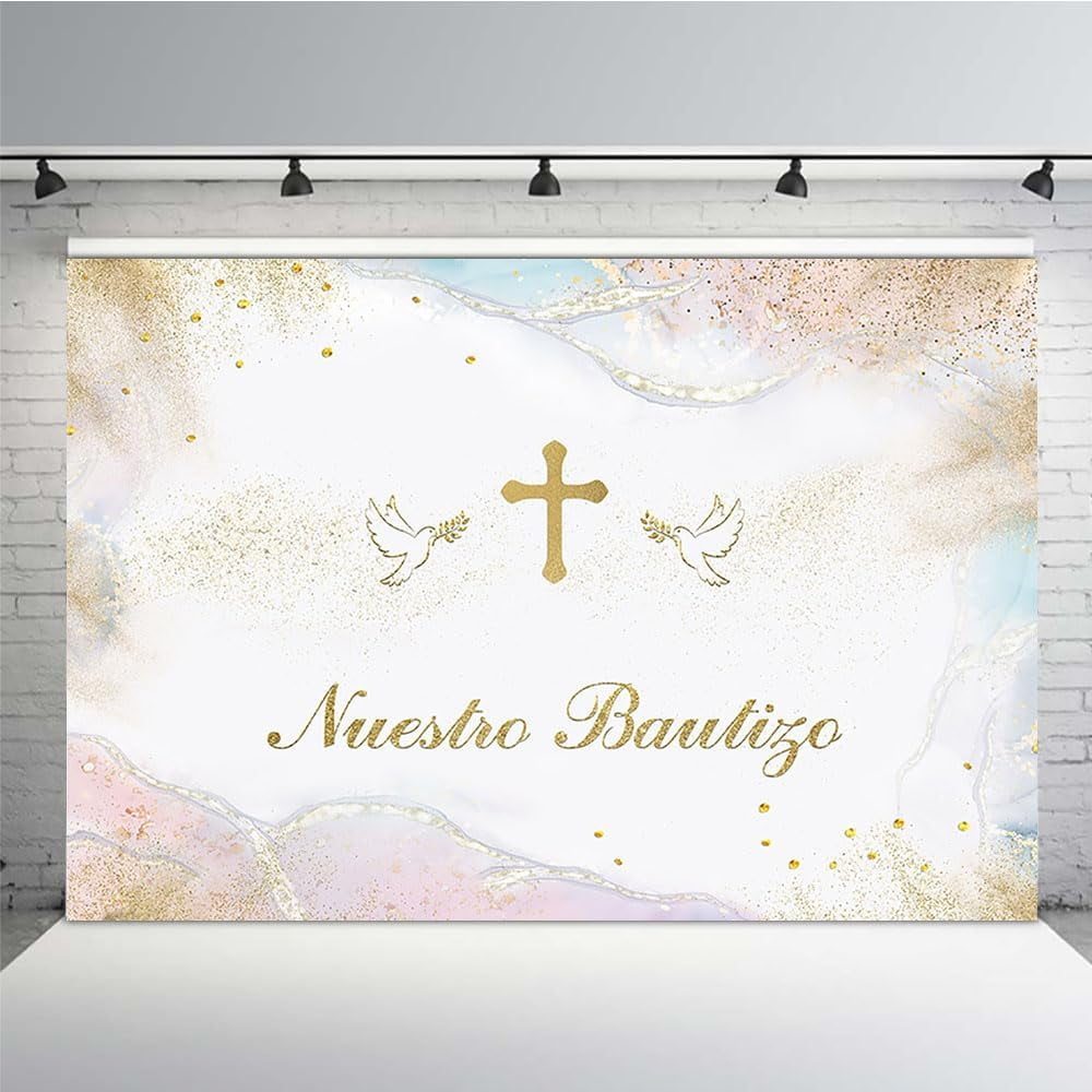 Nuestro Bautizo Backdrop Mexican Mi Baptism Photography Background for ...