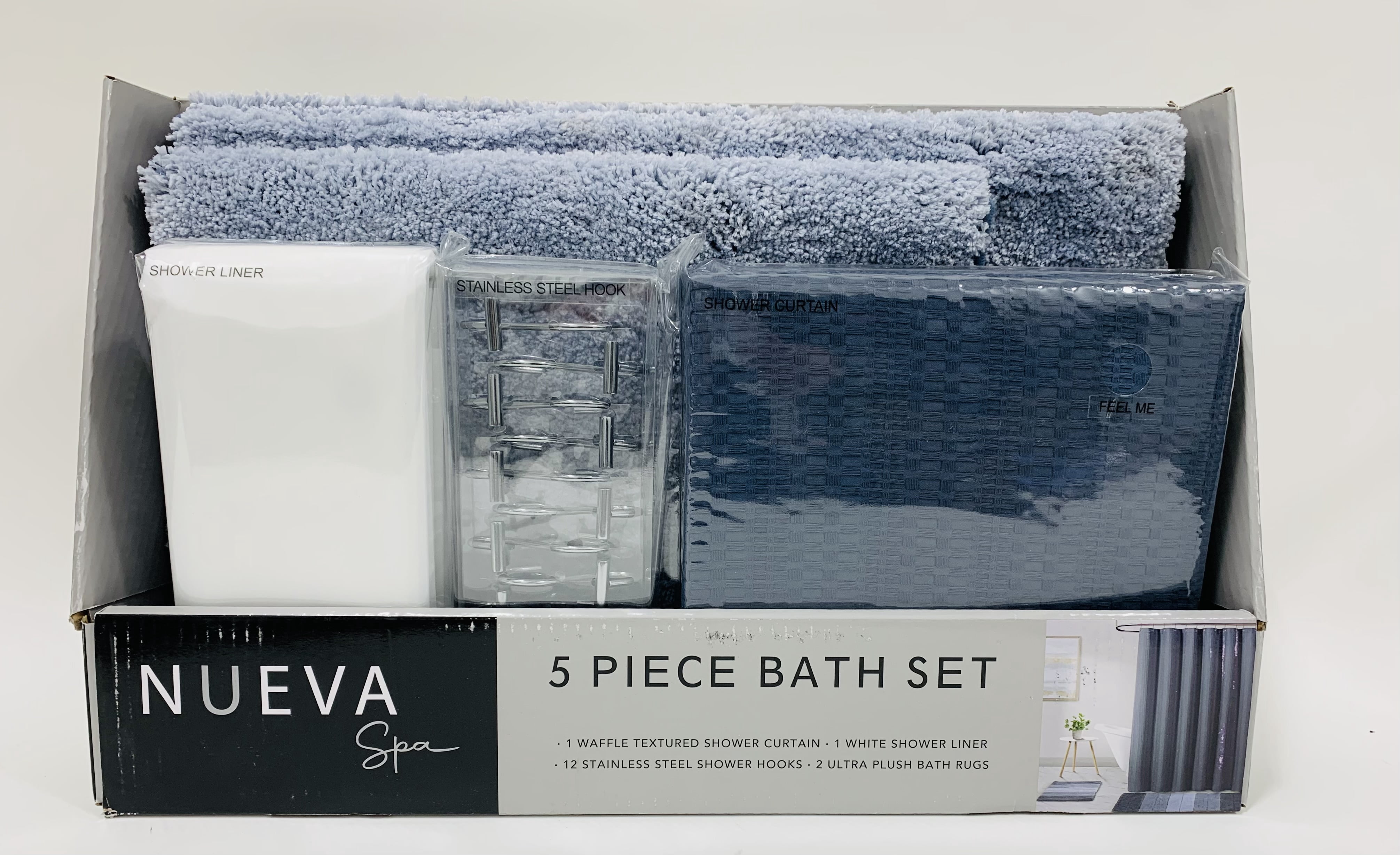 Nueva Spa 5 Piece Bath Set, Bridgeport Navy - Walmart.com