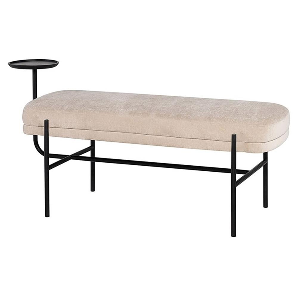 Nuevo Inna Blend Fabric and Steel Metal Occasional Bench in Matte ...