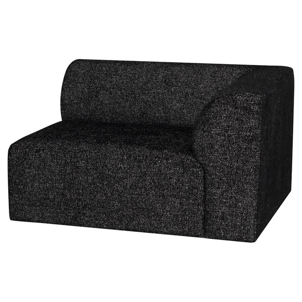 Nuevo Isla Modular Rubber and Fabric Right Arm Sofa in Salt & Pepper ...