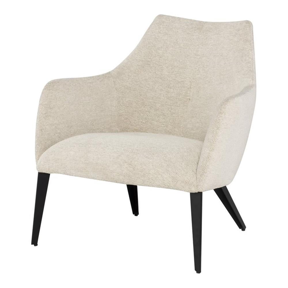 Nuevo Renee Fabric & Metal Occasional Chair in Matte Shell Beige/Black ...