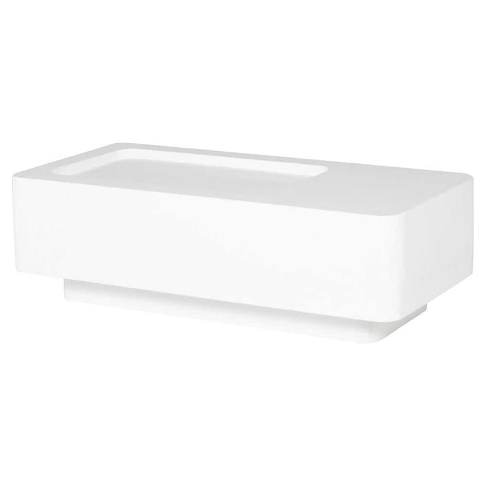 Nuevo Zellia Modern Composite Concrete Stone Coffee Table in Matte ...