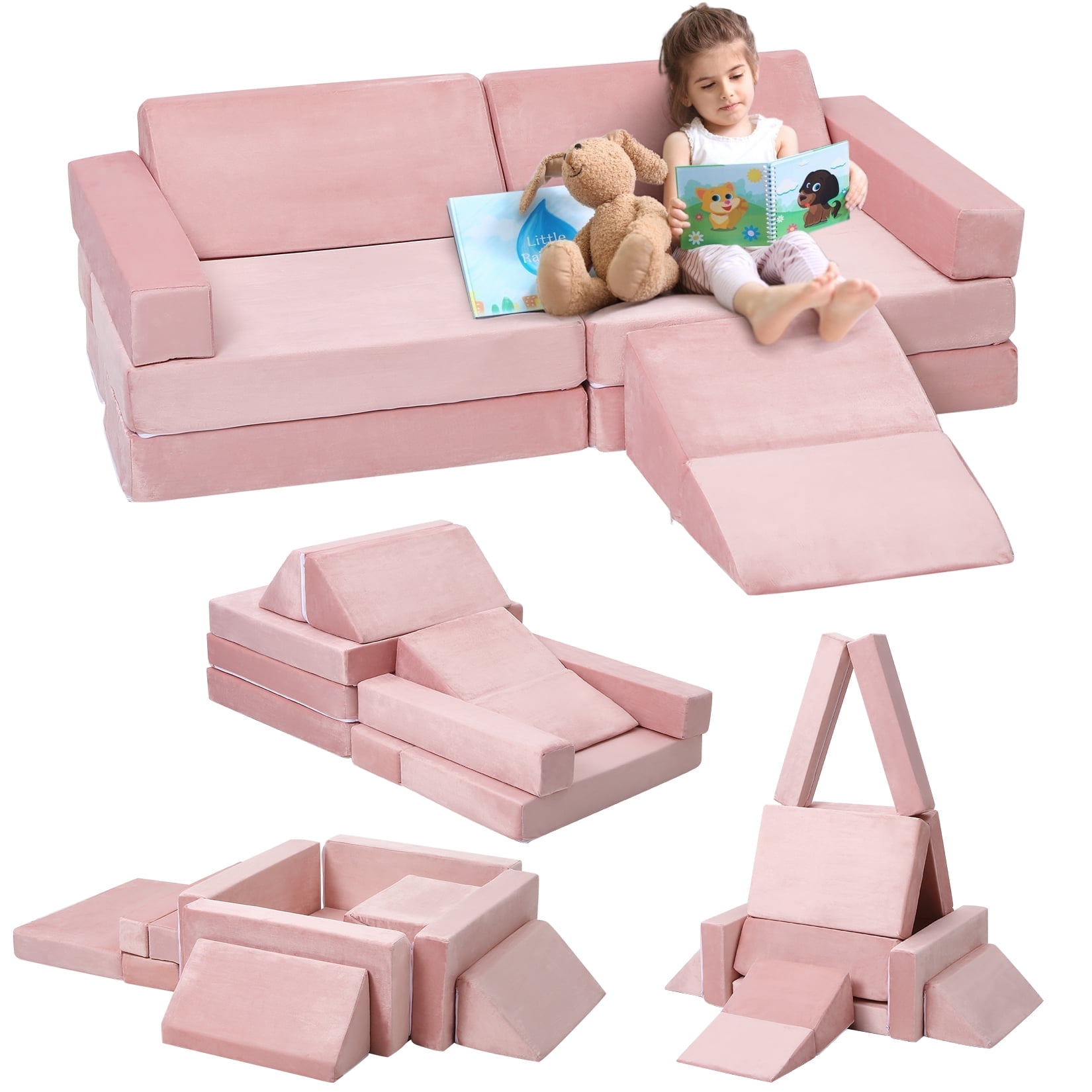 Nugget Couch 12pcs Kids Couch for Playroom, Floor Couch Modular Kids ...