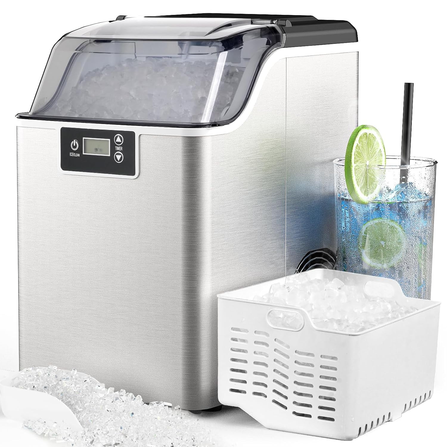 Nugget Countertop Ice Maker with Soft Chewable Pellet Ice, Portable ...