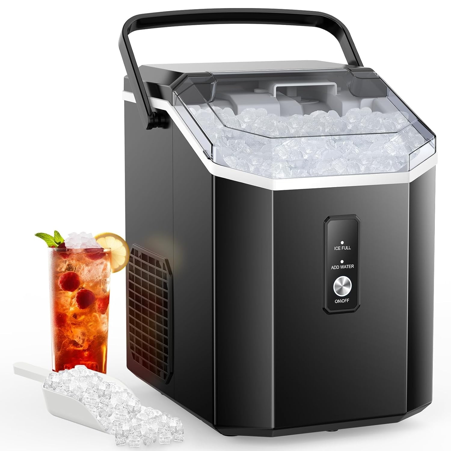 Nugget Ice Maker, 10,000pcs/33lbs/Day, Portable Nugget Ice Maker ...