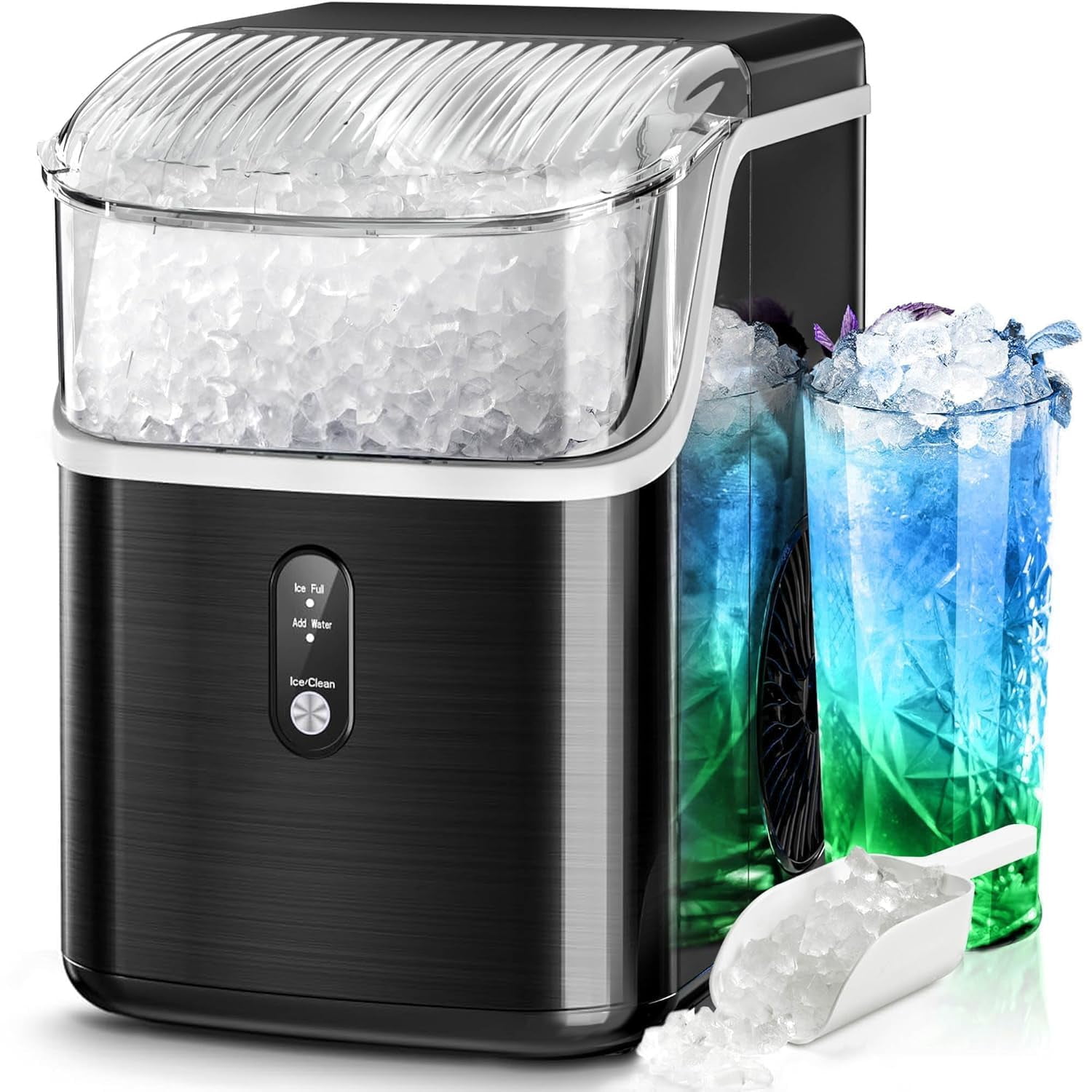 Nugget Ice Maker Countertop, 35Lbs/Day Portable Table Top Machine with ...