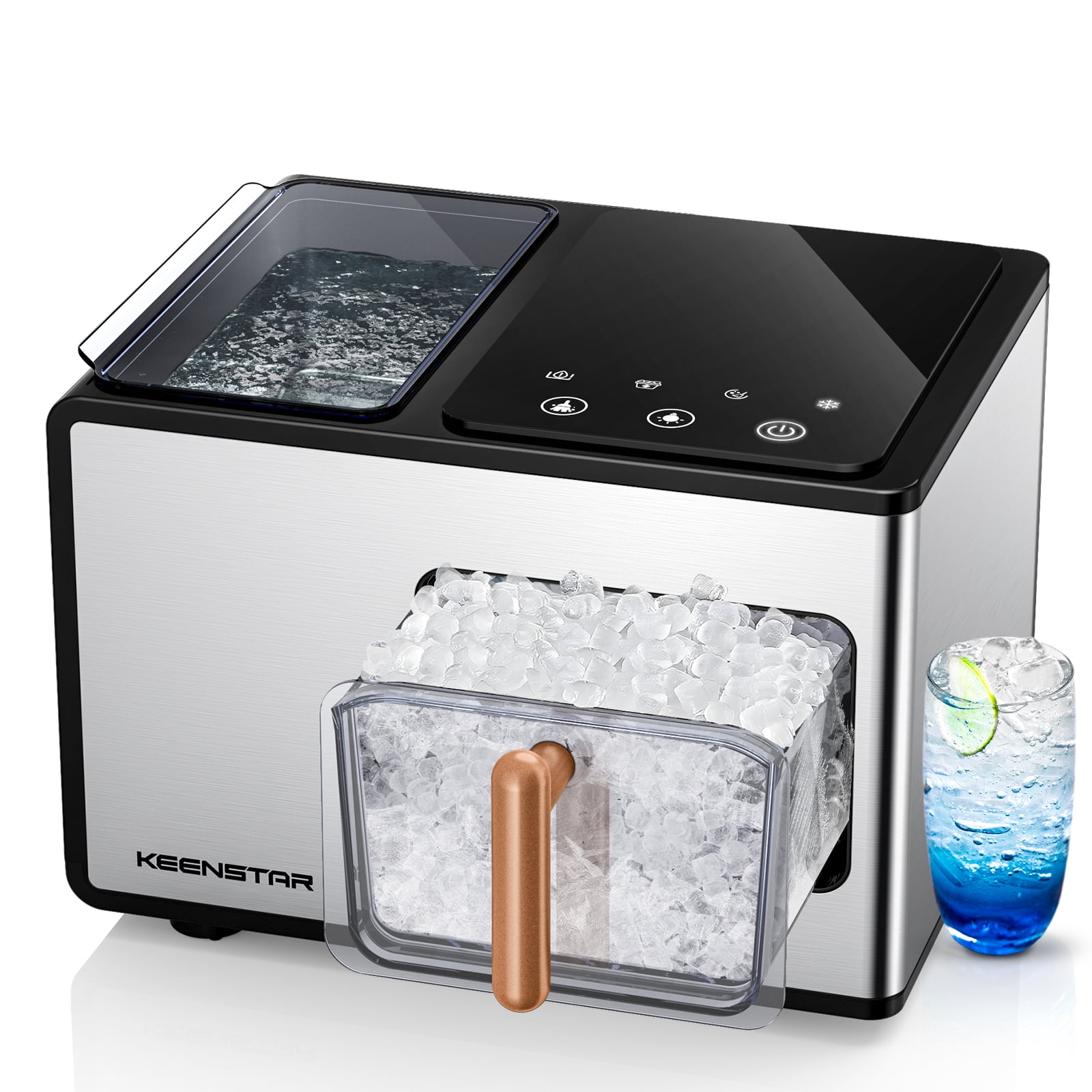 Nugget Ice Maker Countertop, 40lbs/24H, Pebble Ice Maker with Soft ...