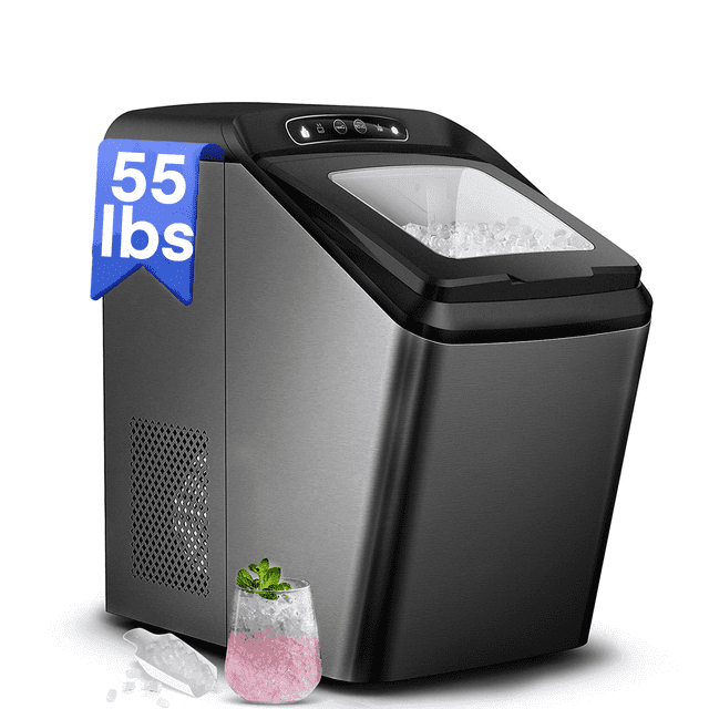 Nugget Ice Maker Countertop, 55Lb Pebble Pellet Ice per Day, 5 Mins ...