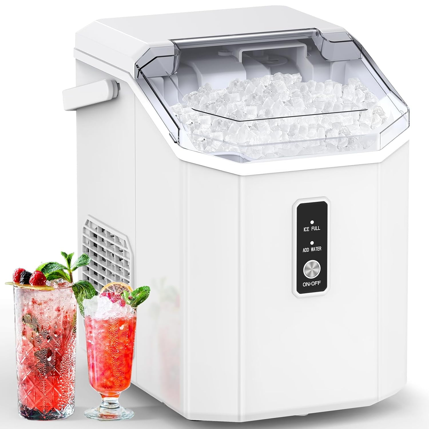 Nugget Ice Maker Countertop, Chewable Nugget Ice Cubes Machine, Quick Ice Making 34Lbs/Day, Self ...