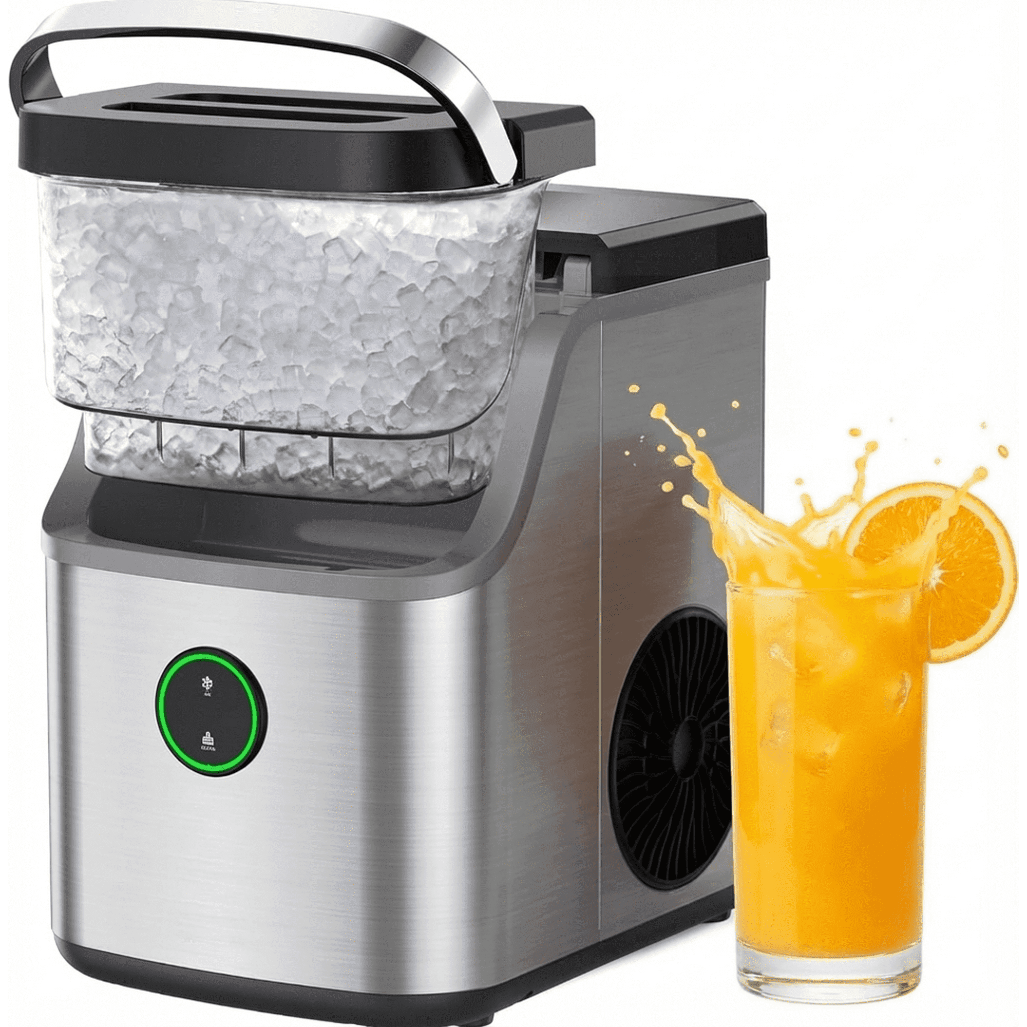Nugget Ice Maker Countertop, Portable Ice Machine with Detachable Ice ...