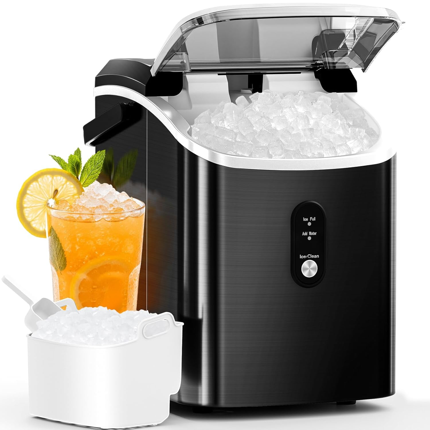 Nugget Ice Maker Countertop with Soft Chewable Ice Portable Sonic Ice ...
