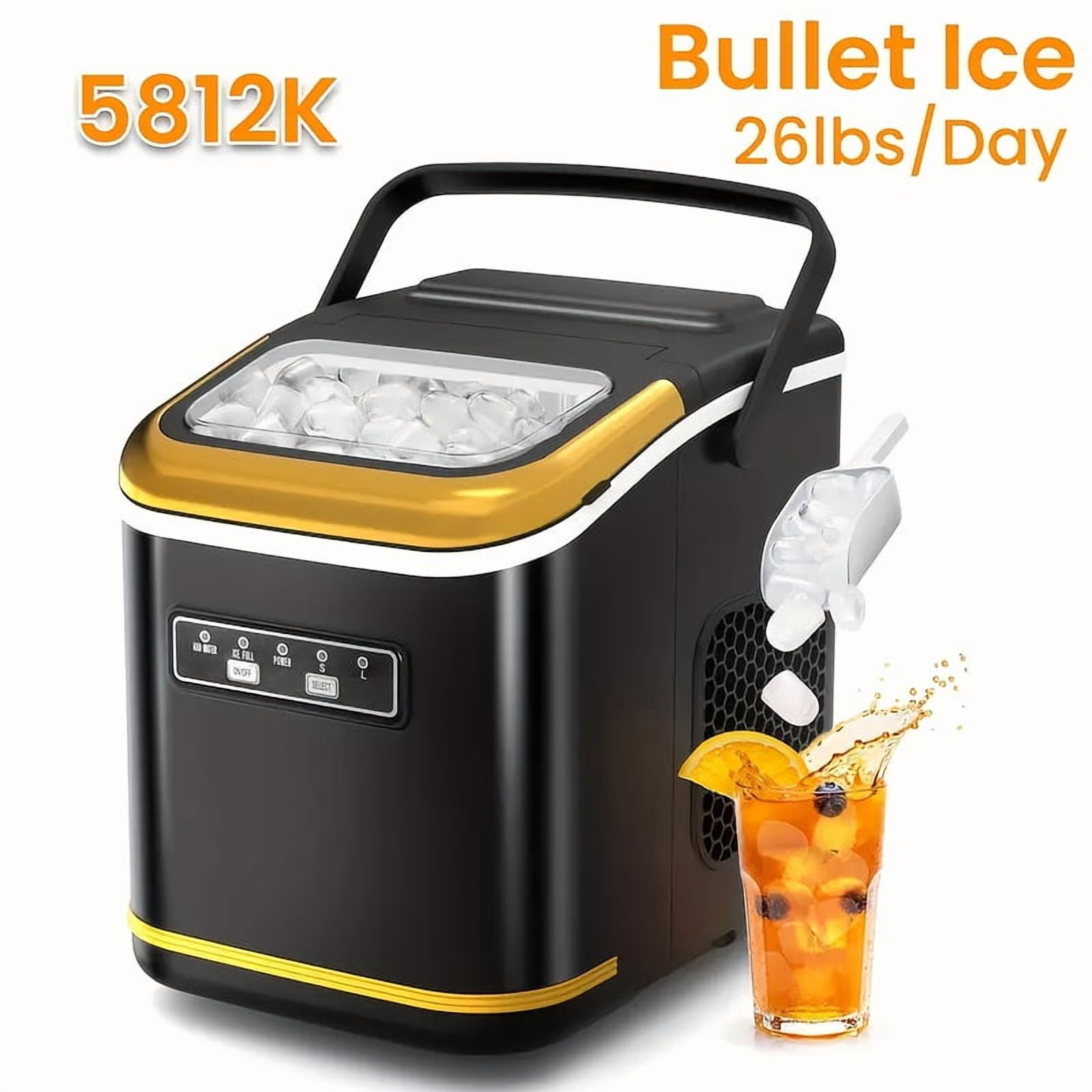 Nugget Ice Makers Countertop,26 Lbs/ Day 35lbs/Day Pebble Ice Maker Machine With Sonic Ice, Self ...
