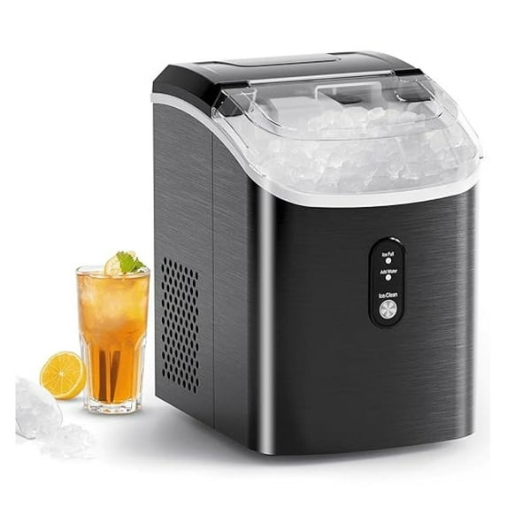Nugget Ice Makers Countertop, Crushed Ice Maker with Handle, 35Lbs/24H ...