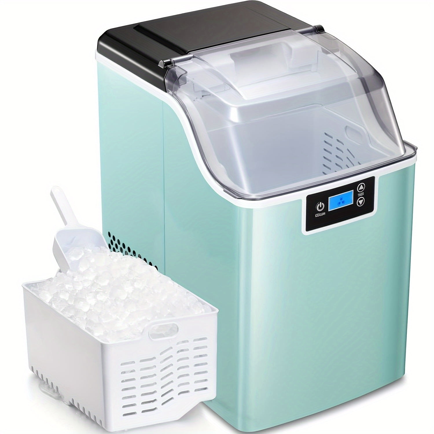Nugget Ice Makers Countertop, Soft Chewable Crushed Ice Maker Machine, Portable Pebble Ice Maker ...