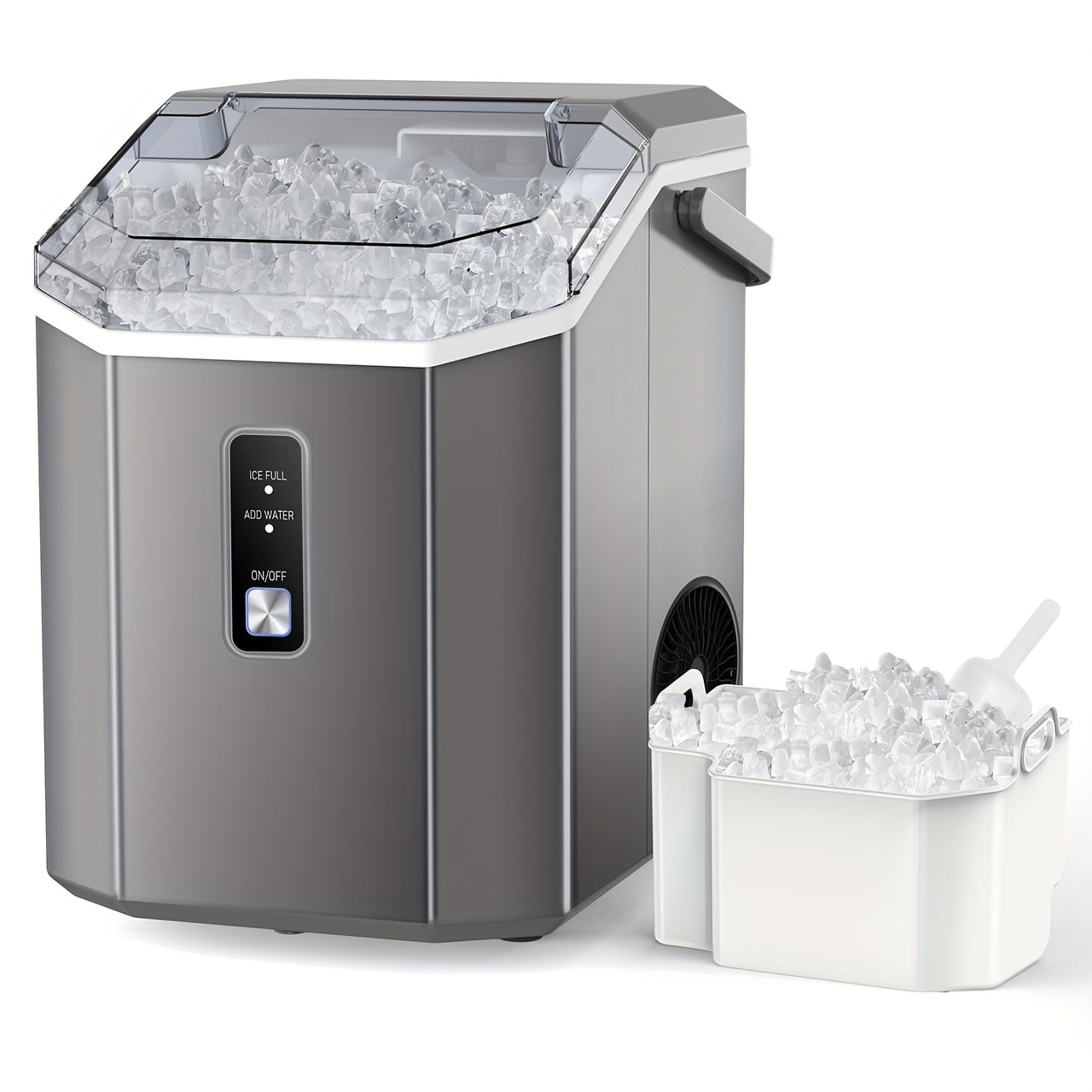 Nugget Ice Makers Countertop, Soft Chewable Crushed Ice Maker Machine, Portable Pebble Ice Maker ...