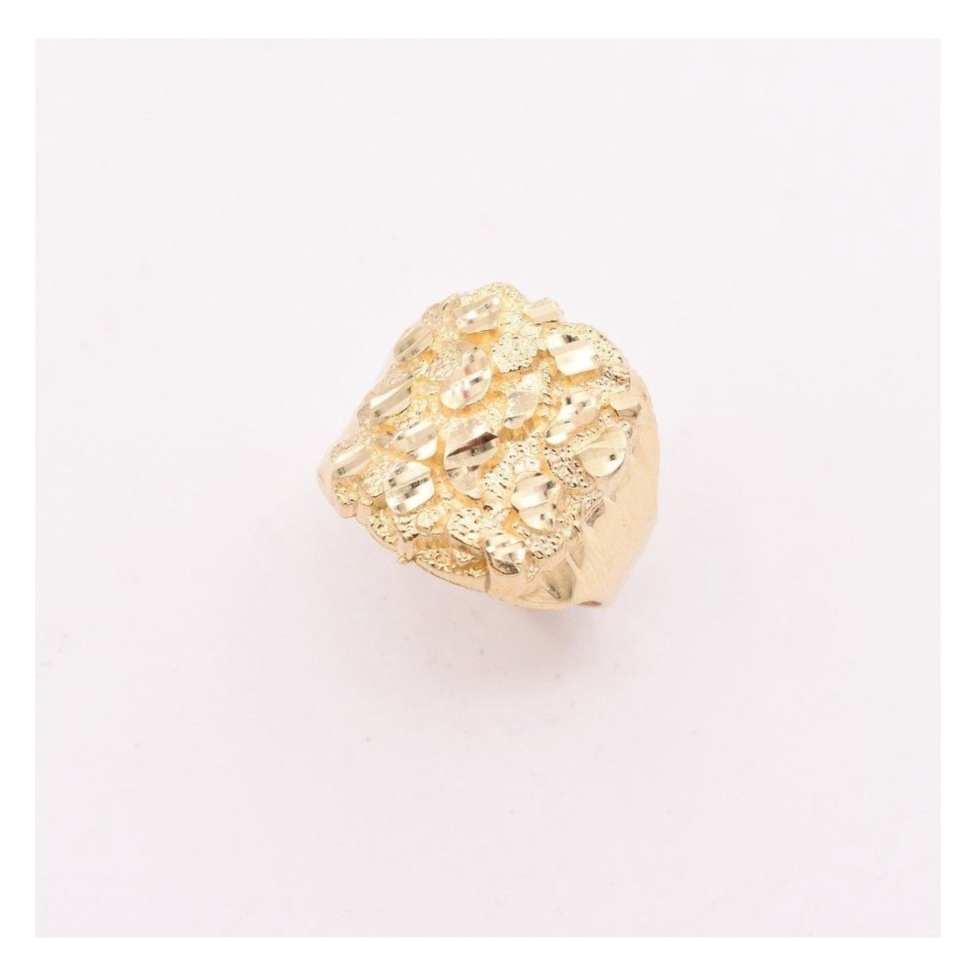 Diamond-Cut Nugget Puffed Oval Men’s Adult Ring 10K Yellow Gold, 5.50 ...