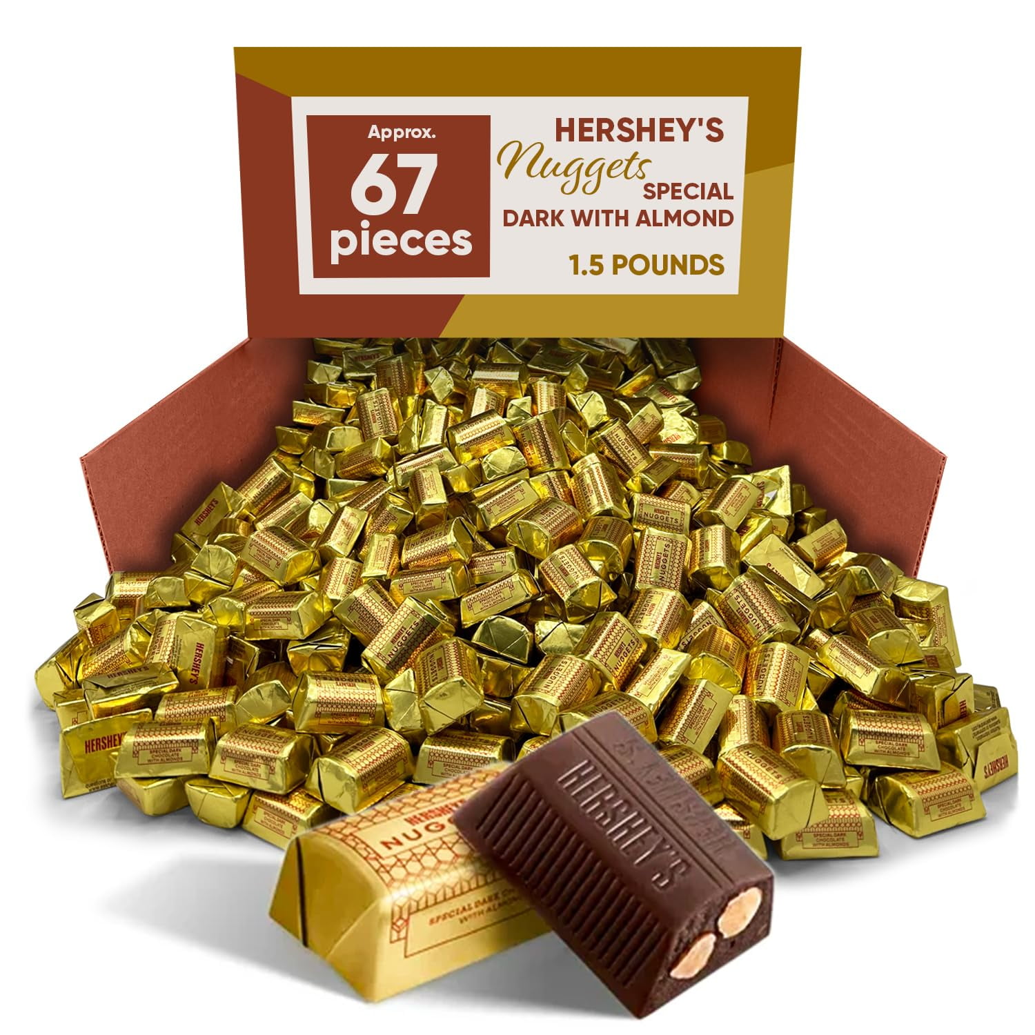 Nuggets Special Dark Chocolate YPF5 With Almond - 1.5 Pounds Approx 67 ...