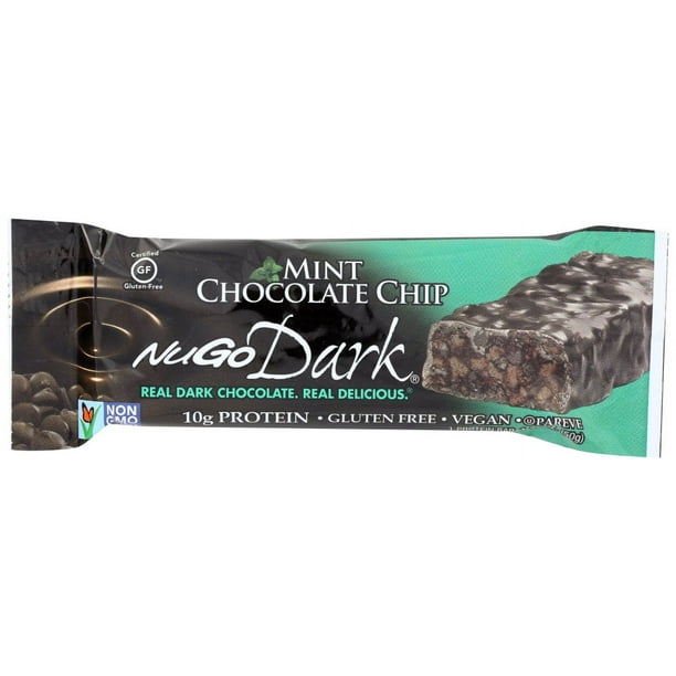 Nugo Dark Chocolate Mint Chocolate Chip Protein Bar, 1.76 oz - 12 Bars ...