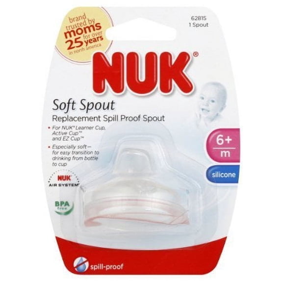 NUK Replacement Spouts 4 Pack, Fits Learner and EZ Cups, Soft Silicone ...