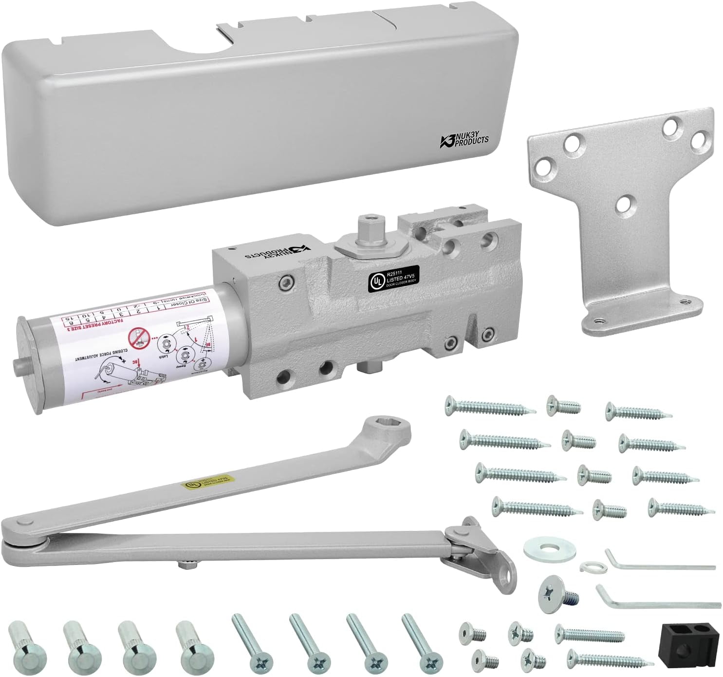 Nuk3y 4400 Series Grade 1 Cast Iron Door Closer, Multi-Mount ...