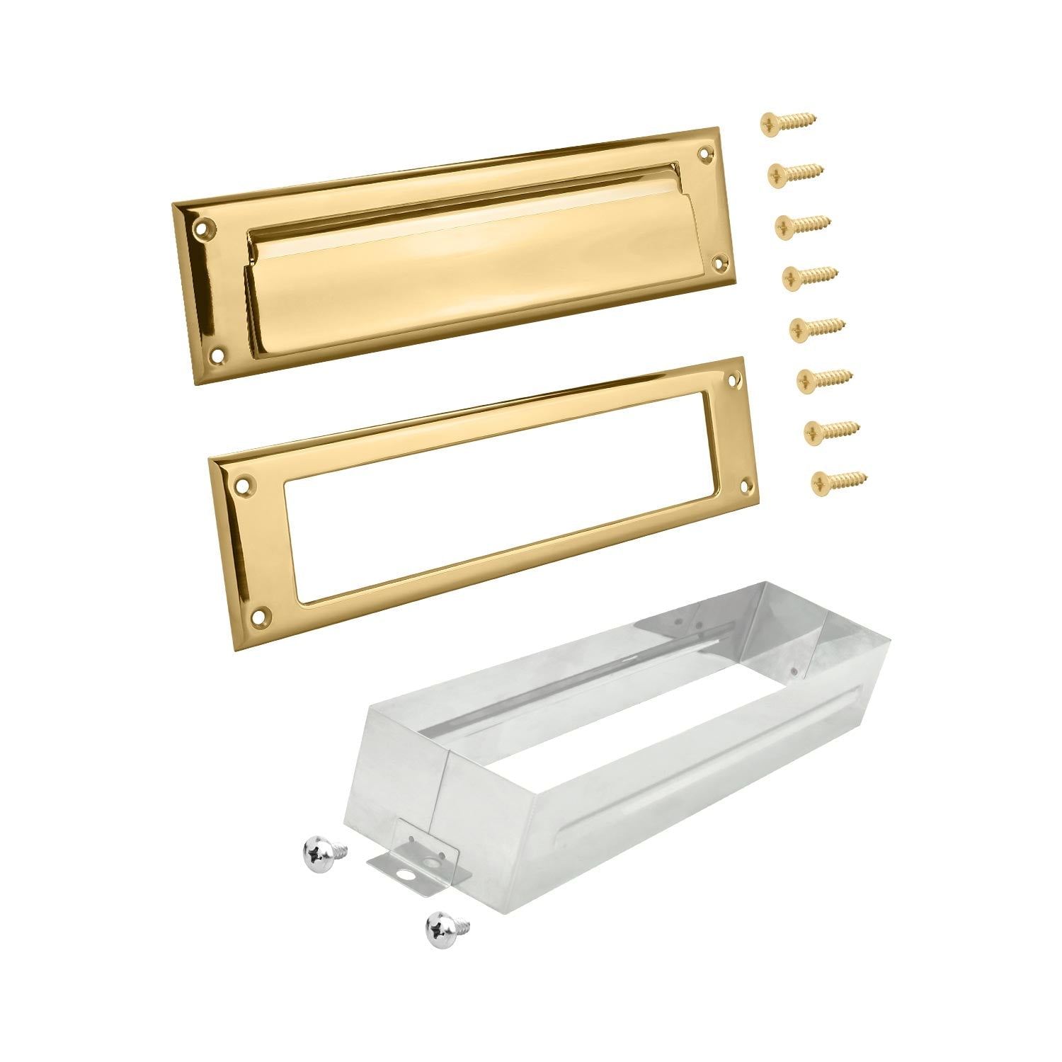 Nuk3y Solid Brass Mail Slot with Sleeve 10" x 3" - Walmart.com