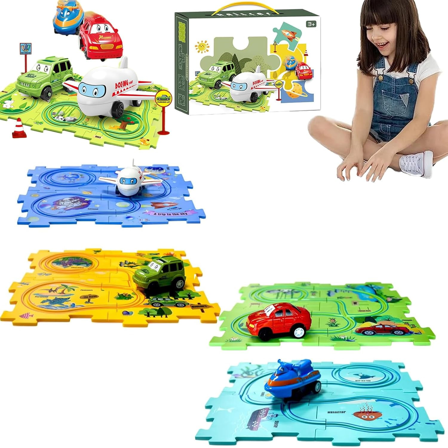 Nukids Puzzle Racer Car Track Set, Nukids Puzzle Racer, Puzzle Racer ...