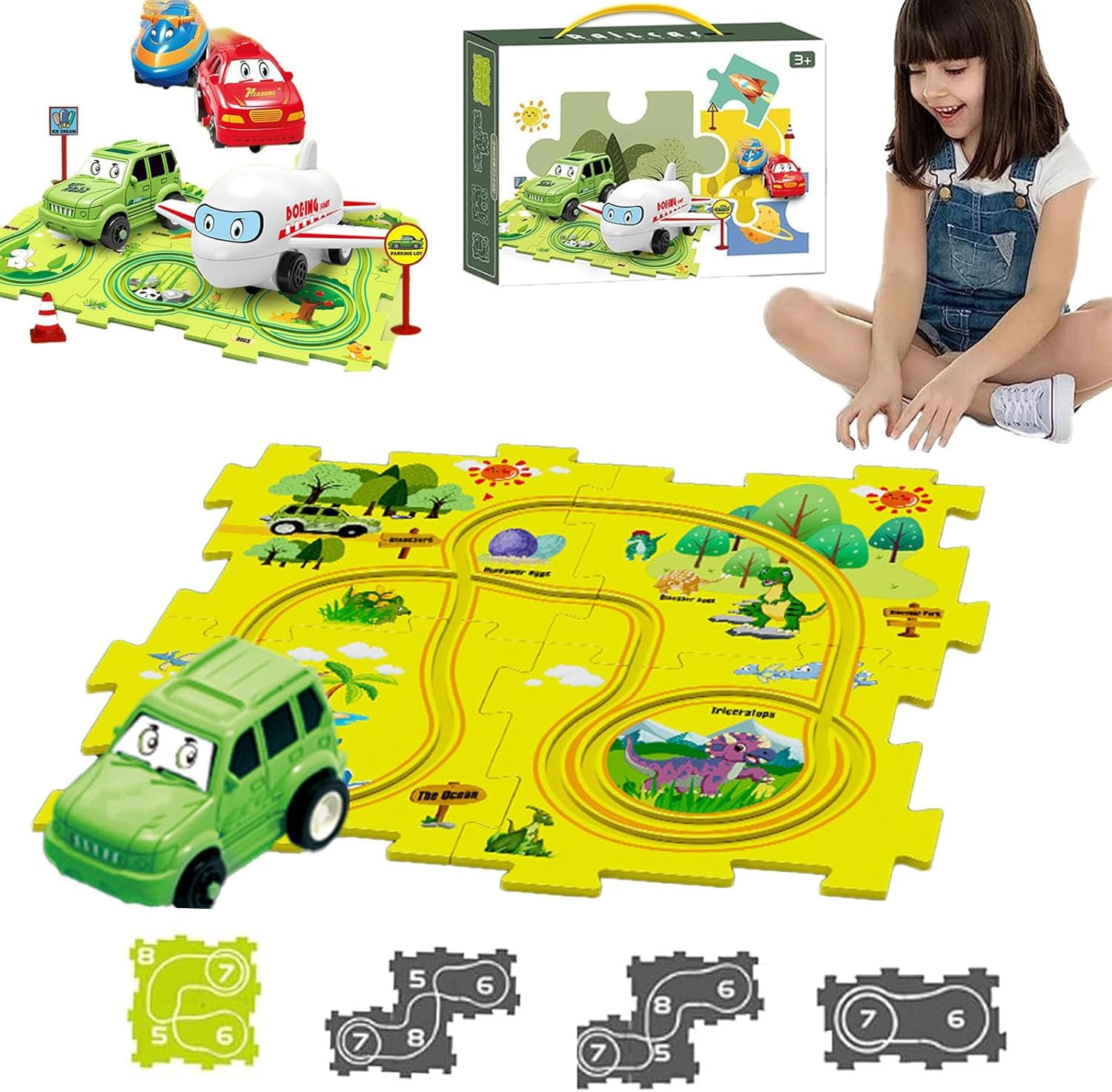 Nukids Puzzle Racer Car Track Set, Nukids Puzzle Racer, Puzzle Racer ...