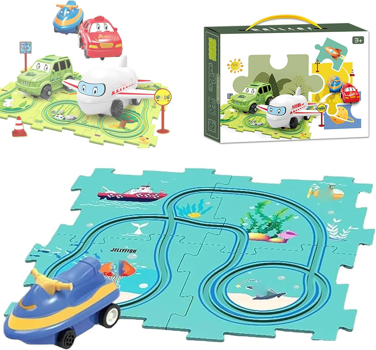 Nukids Puzzle Racer Kids Car Track Set, Nukids Puzzle Racer Car Track ...