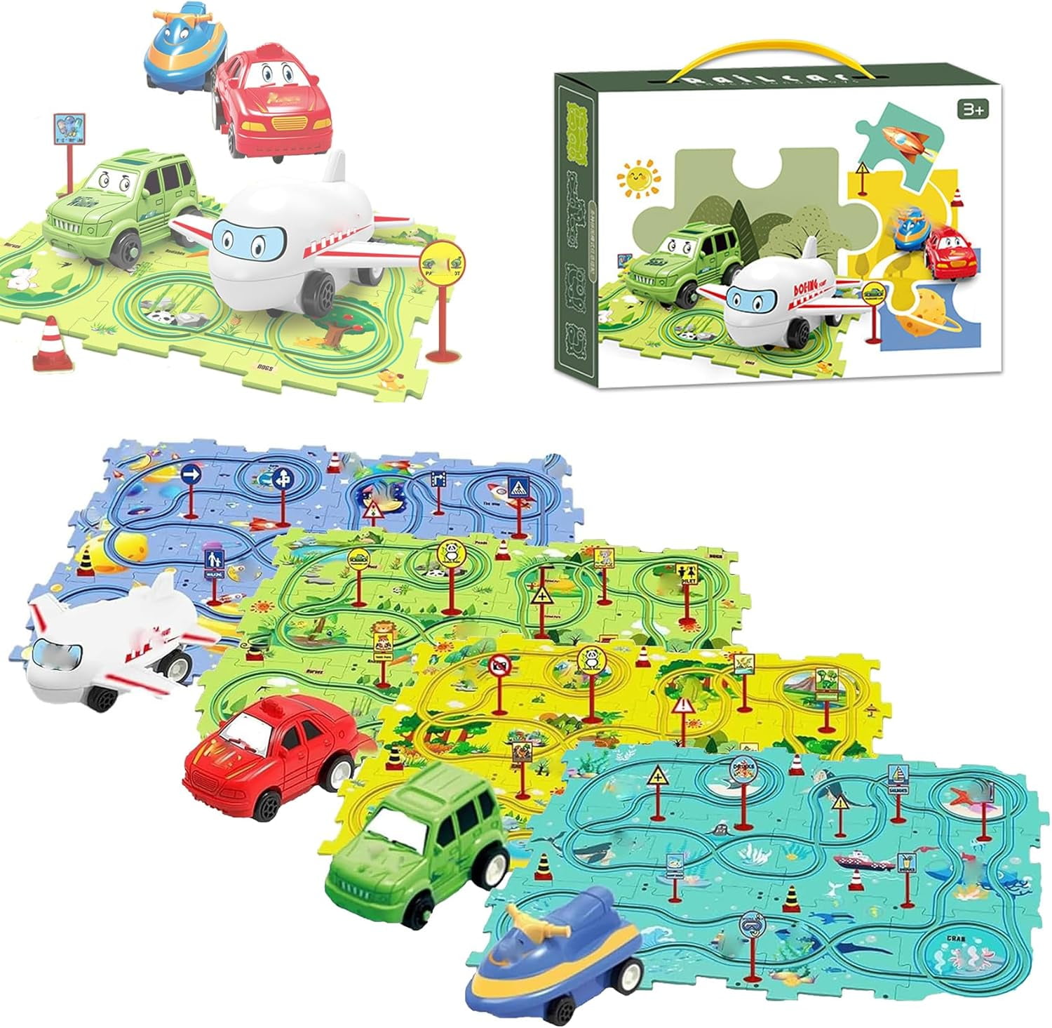 Nukids Puzzle Racer Kids Car Track Set, Nukids Puzzle Racer Car Track ...