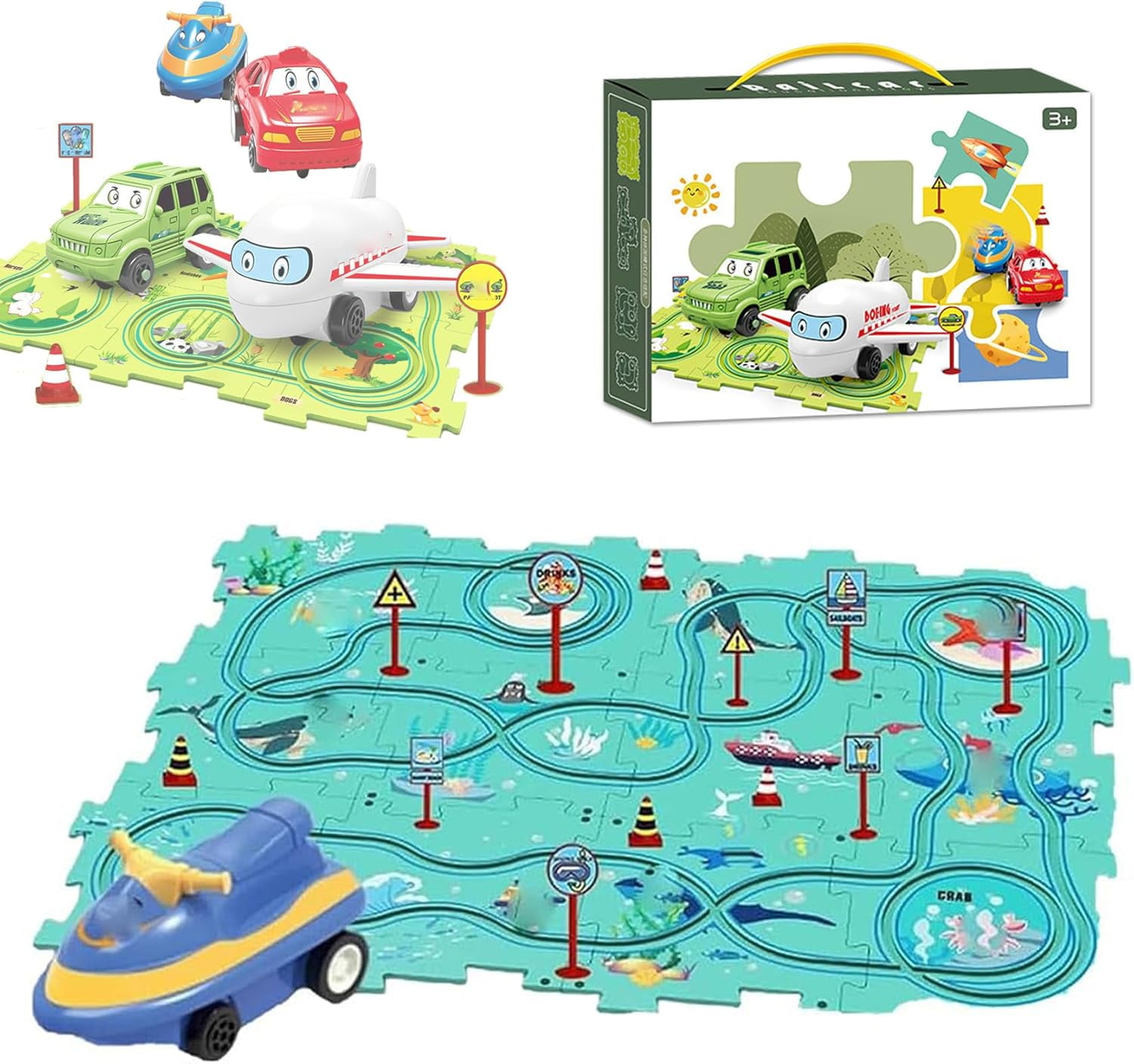 Nukids Puzzle Racer Kids Car Track Set, Nukids Puzzle Racer Car Track ...