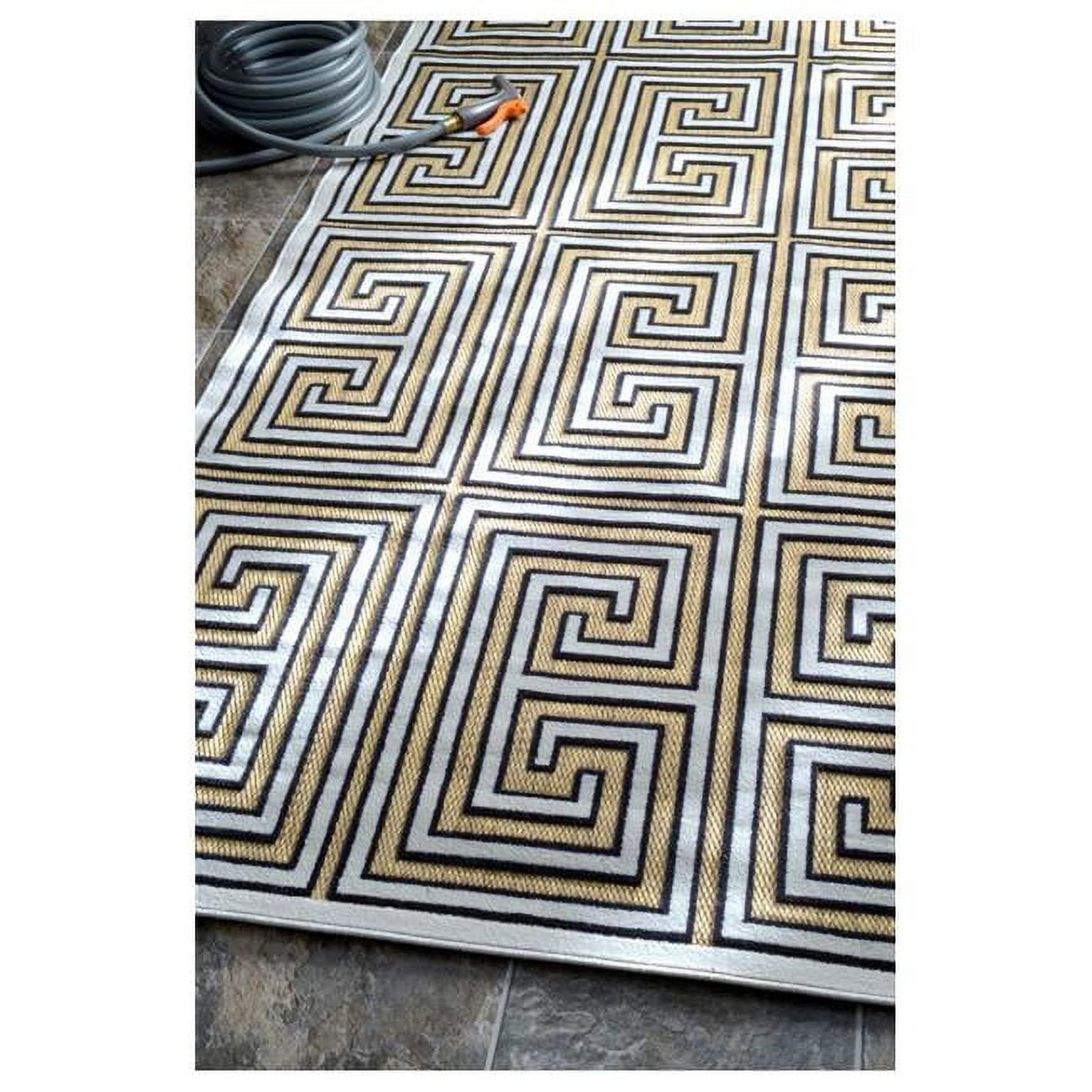 Nuloom CFST01A-508 Machine Made Outdoor Greek Key Austin Rug, Tan - 5 ...