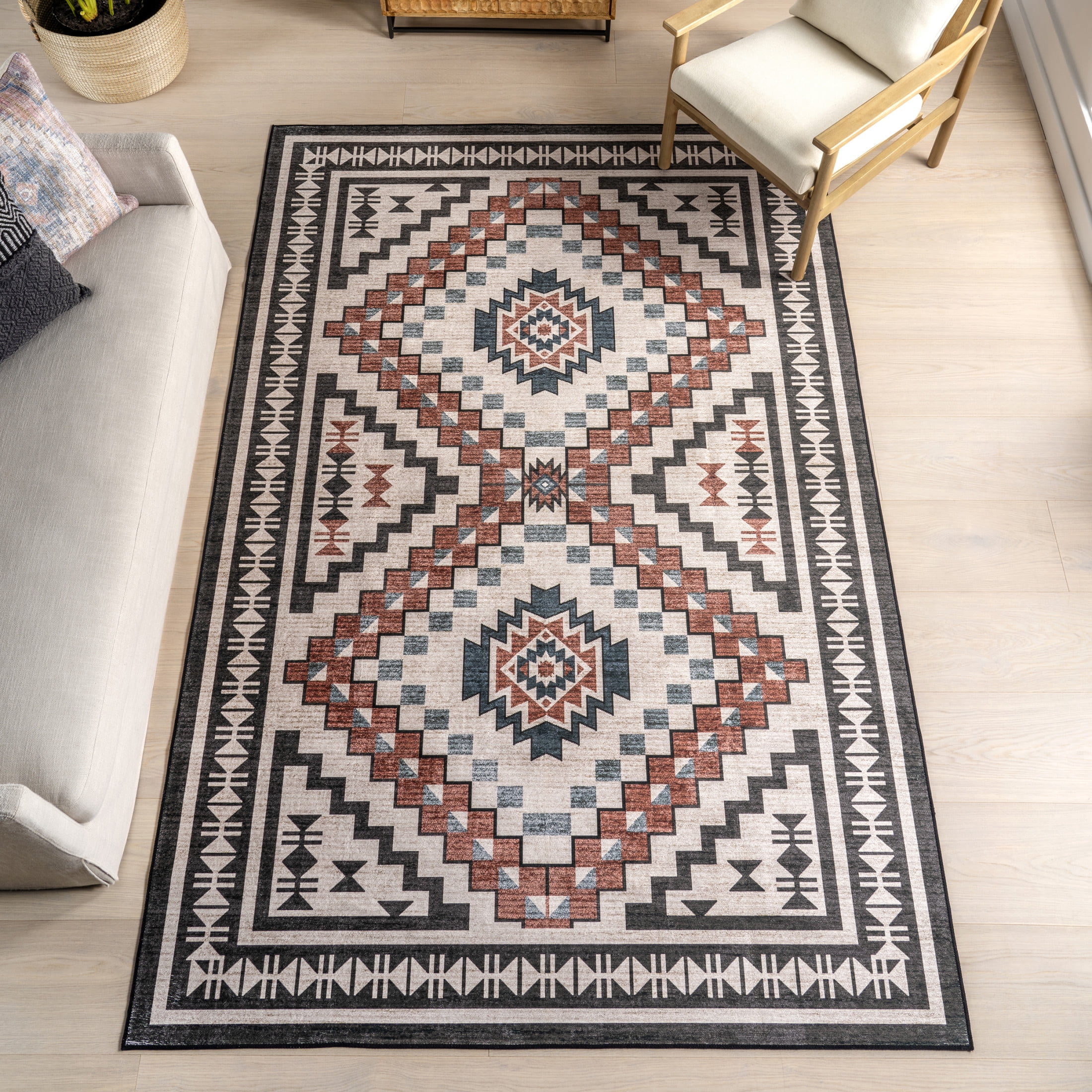 Nuloom Calli SplashGuard Southwestern Machine Washable Area Rug, 2' 6 ...