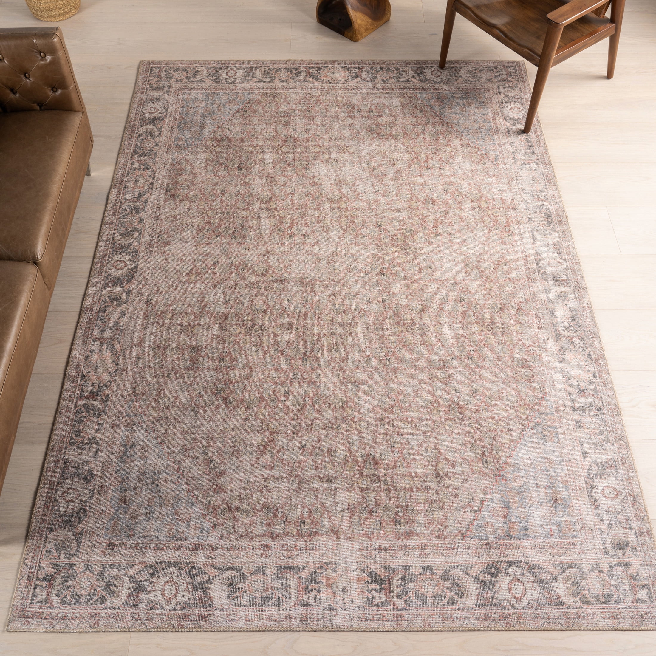 Nuloom Hillstone Collection Traditional Vintage Medallion Area Rug, 5 ...